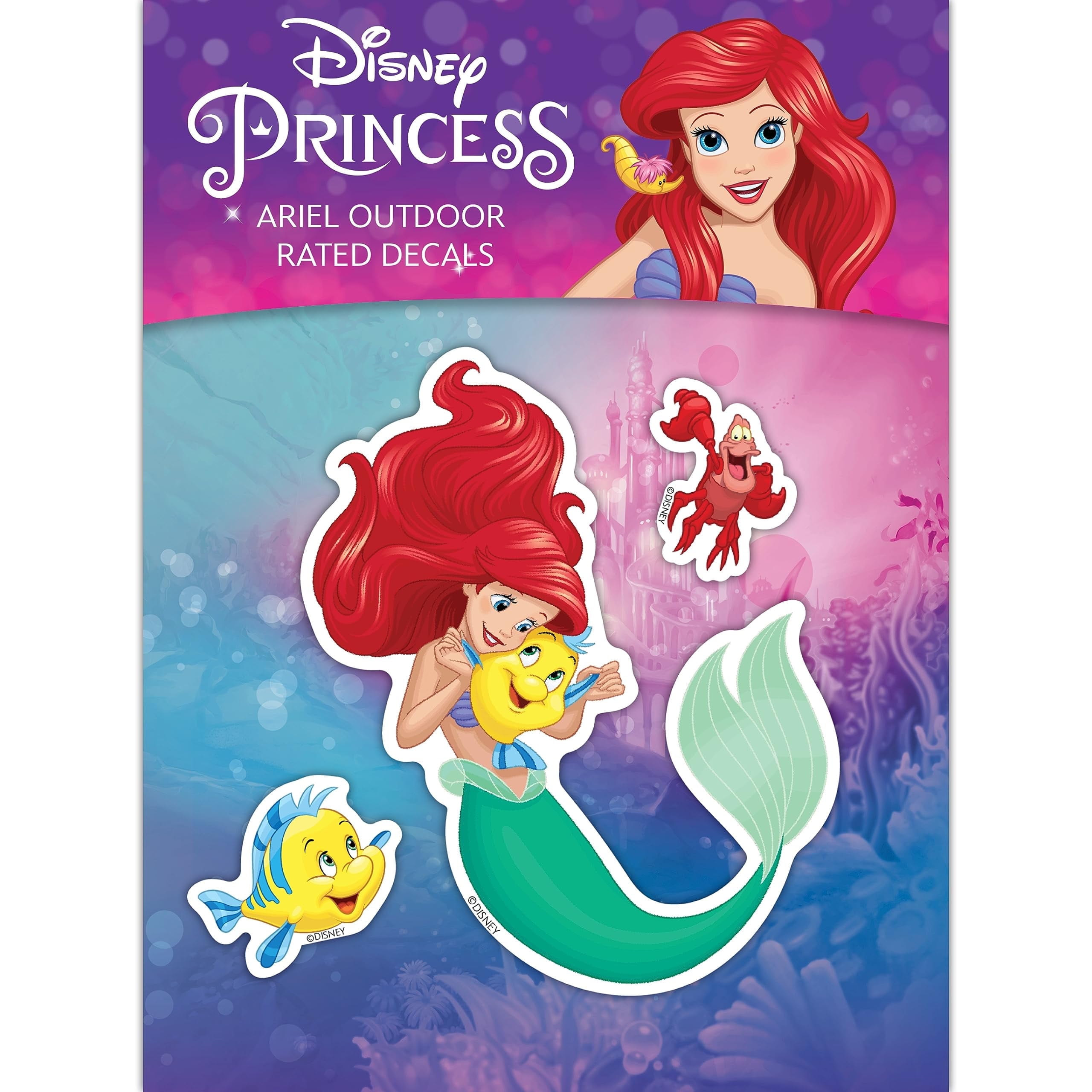 Disney Princess The Little Mermaid Decals - Set of 3 Vinyl Stickers for ...