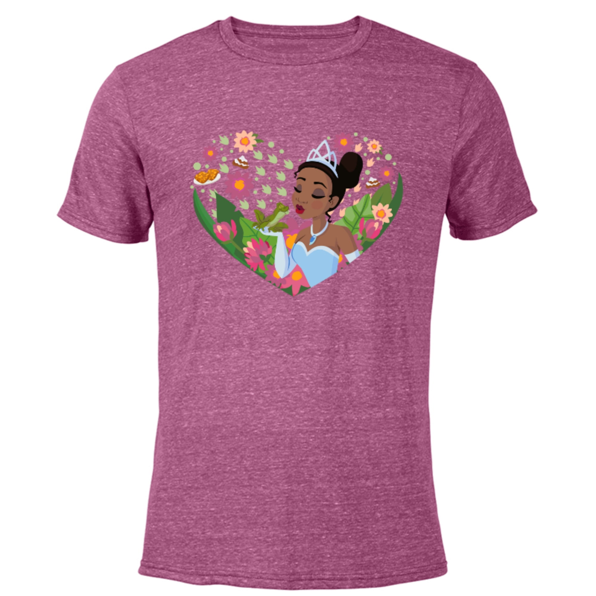 Disney Princess Tiana Heart Kiss - Short Sleeve Blended T-Shirt for ...