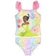 Disney Princess Tiana Girls' Tankini Top & Bikini Bottom Swim Set, Size ...