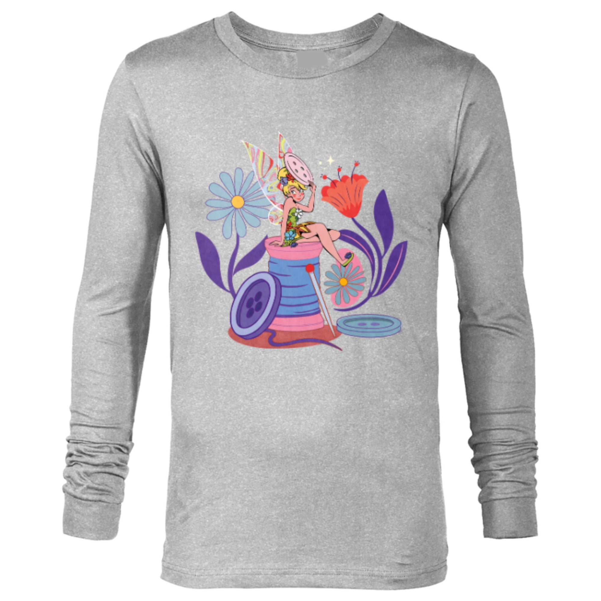 Disney Princess Tinker Bell Fairy Buttons and Thread - Long Sleeve T ...