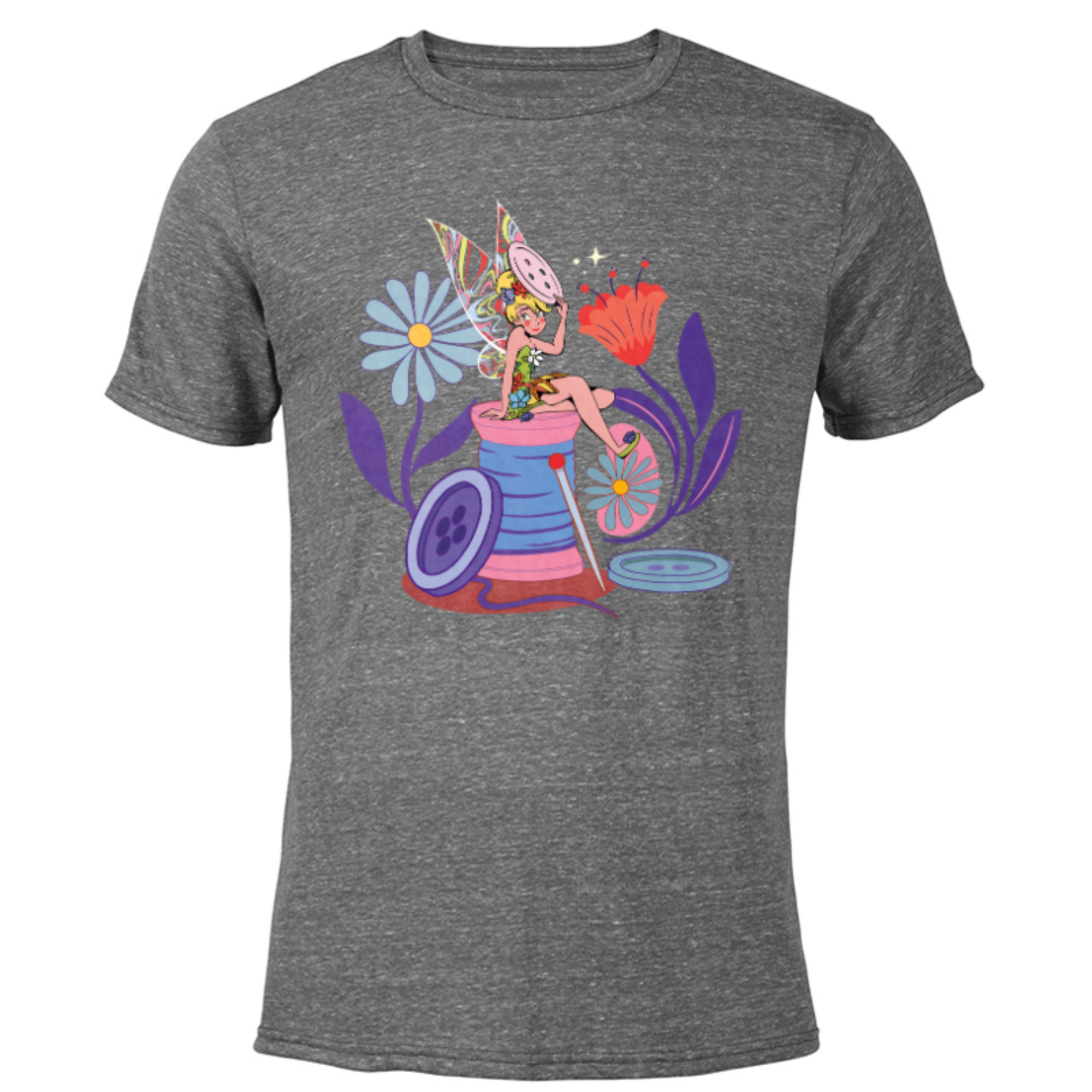 Disney Princess Tinker Bell Fairy Buttons and Thread - Short Sleeve ...