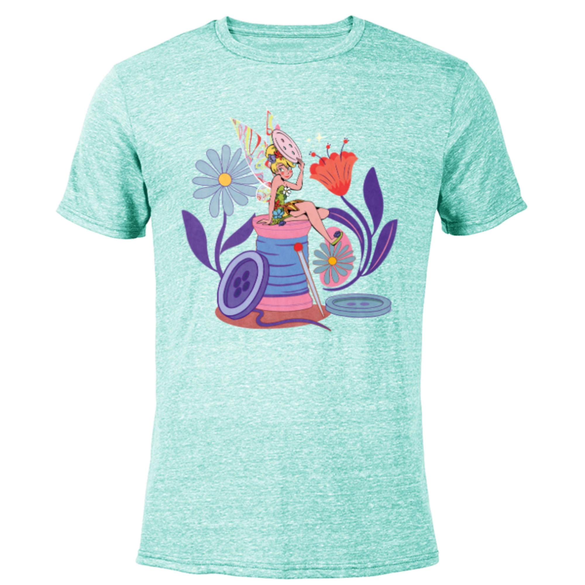 Disney Princess Tinker Bell Fairy Buttons and Thread - Short Sleeve ...