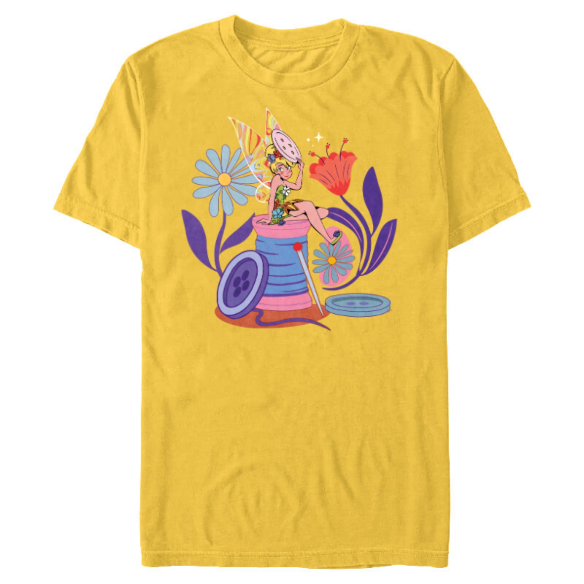 Disney Princess Tinker Bell Fairy Buttons and Thread - Short Sleeve ...