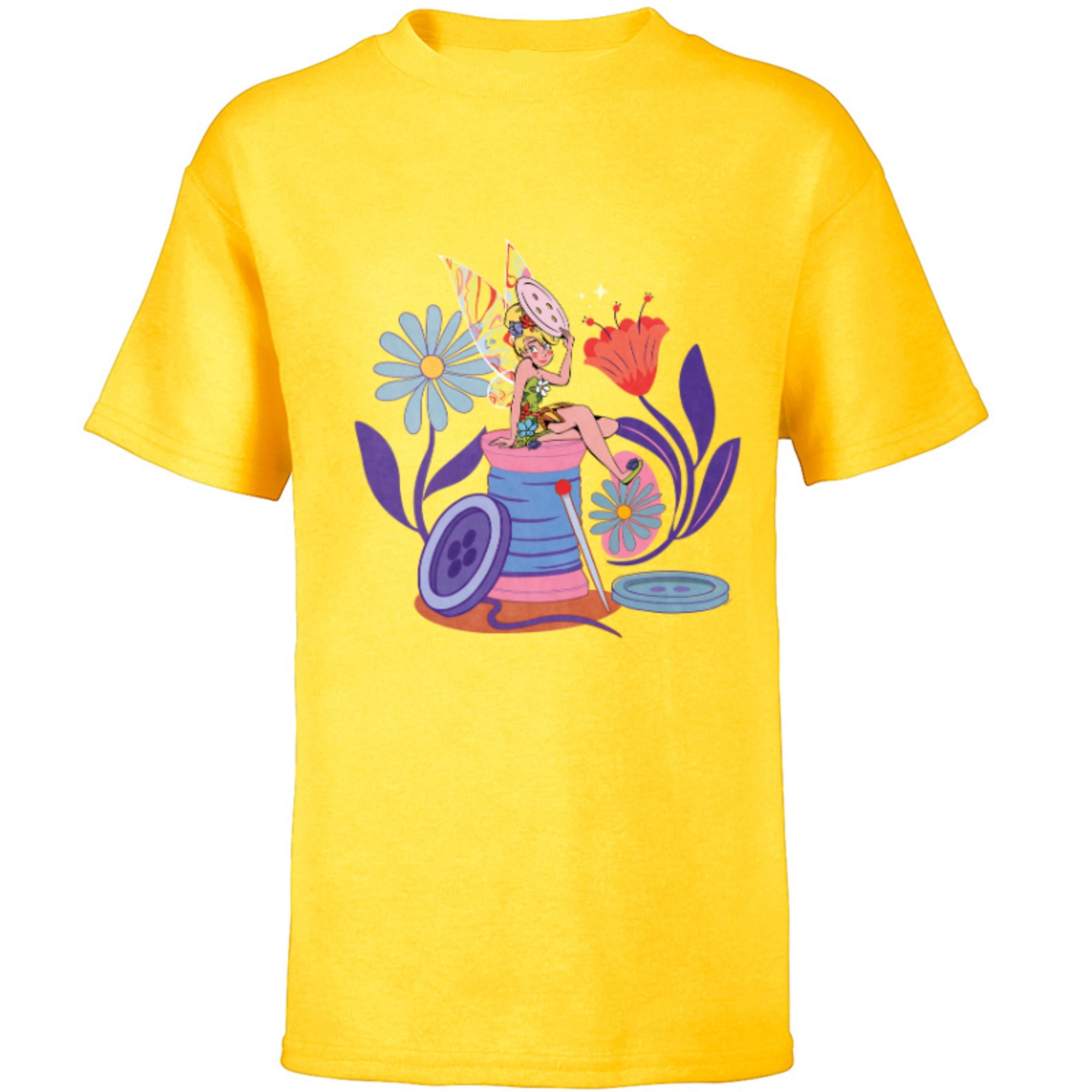 Disney Princess Tinker Bell Fairy Buttons and Thread - Short Sleeve T ...