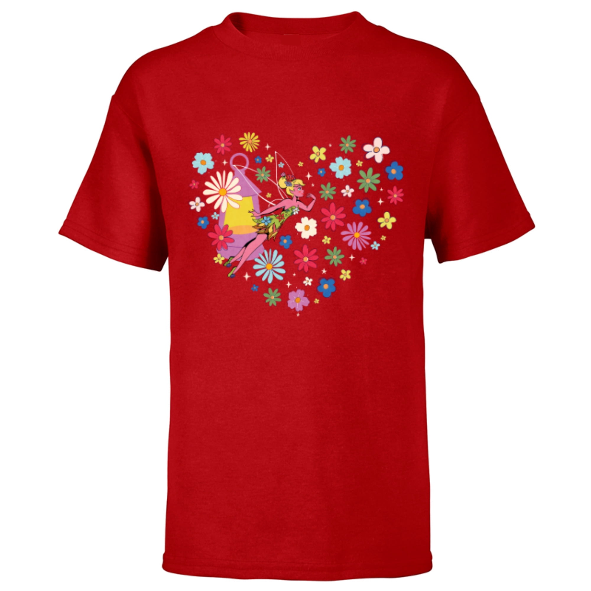 Disney Princess Tinker Bell Fairy and Flower Heart - Short Sleeve T ...