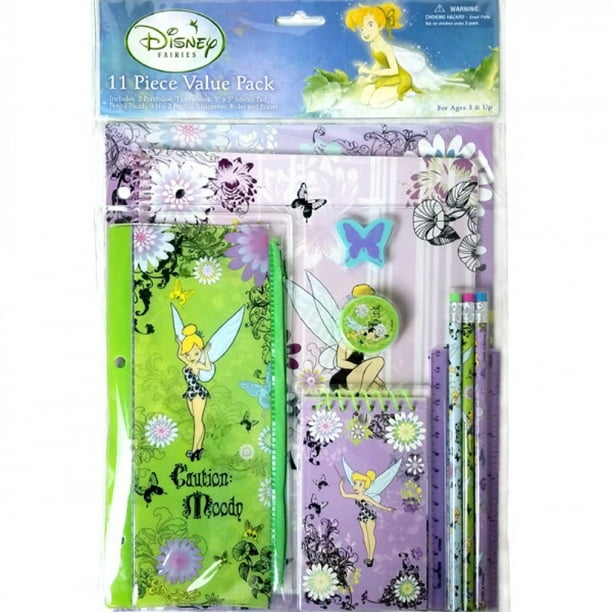 Tinkerbell 11 PC Stationary Pencil Case Notebook Eraser Ruler Folder ...
