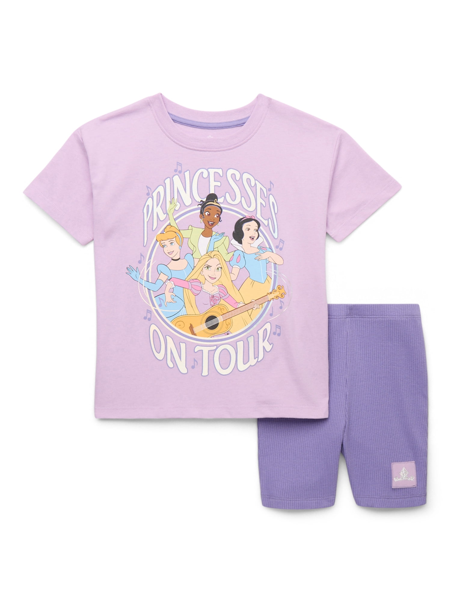 Disney Princess Toddler Girl Graphic Tee and Bike Shorts Set, 2-Piece ...