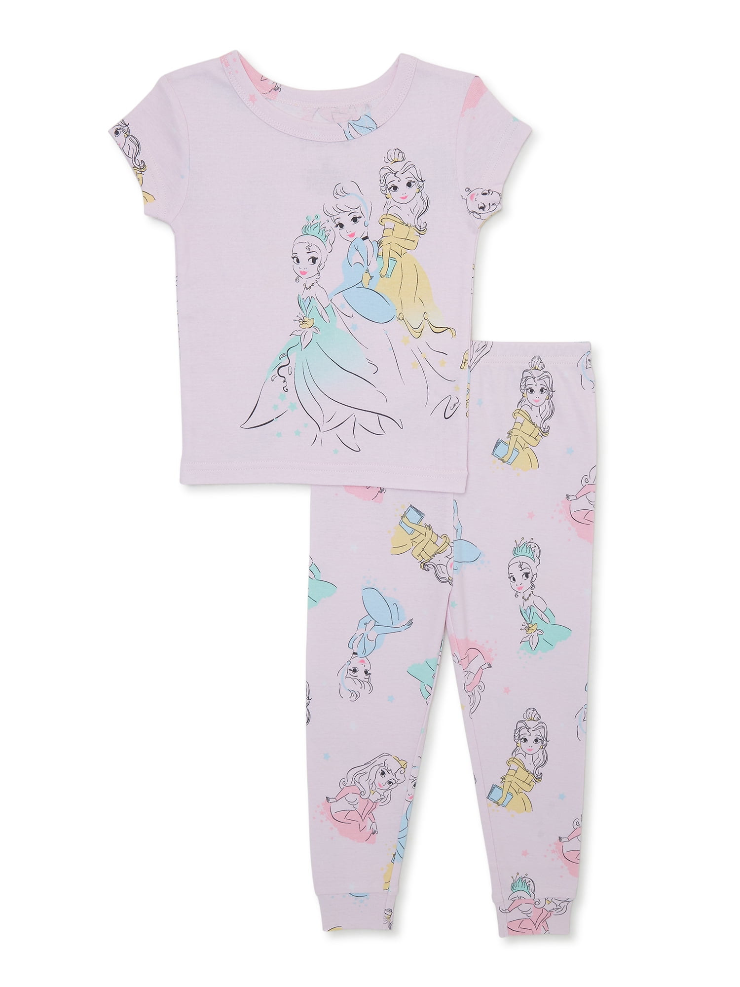Disney Princess Toddler Girl Snug-Fit Pajama Set, 2 Piece, Sizes 12M-5T ...