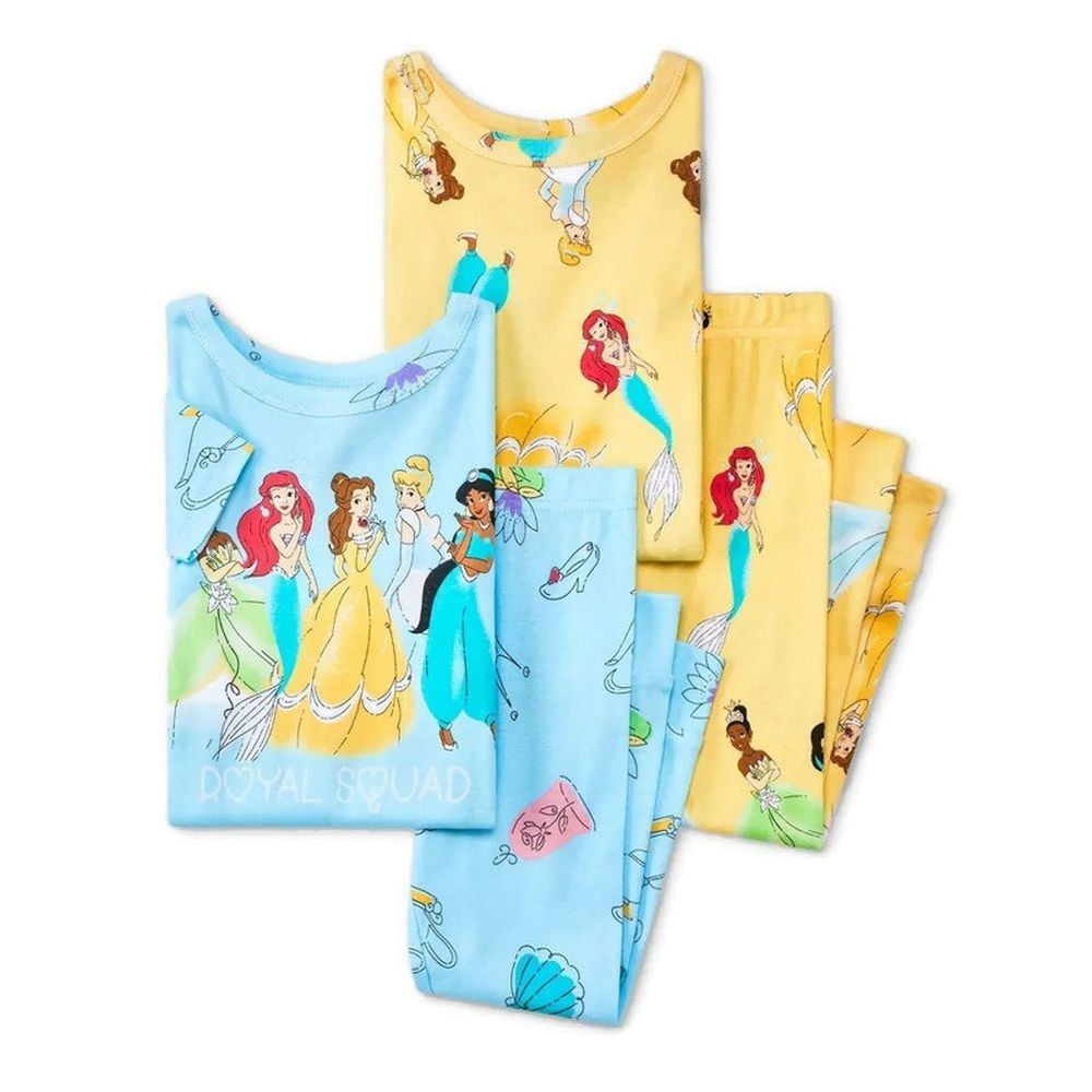 Disney Princess Toddler Girl's 4-Piece Royal Squad Pajama Set, Size 4T ...