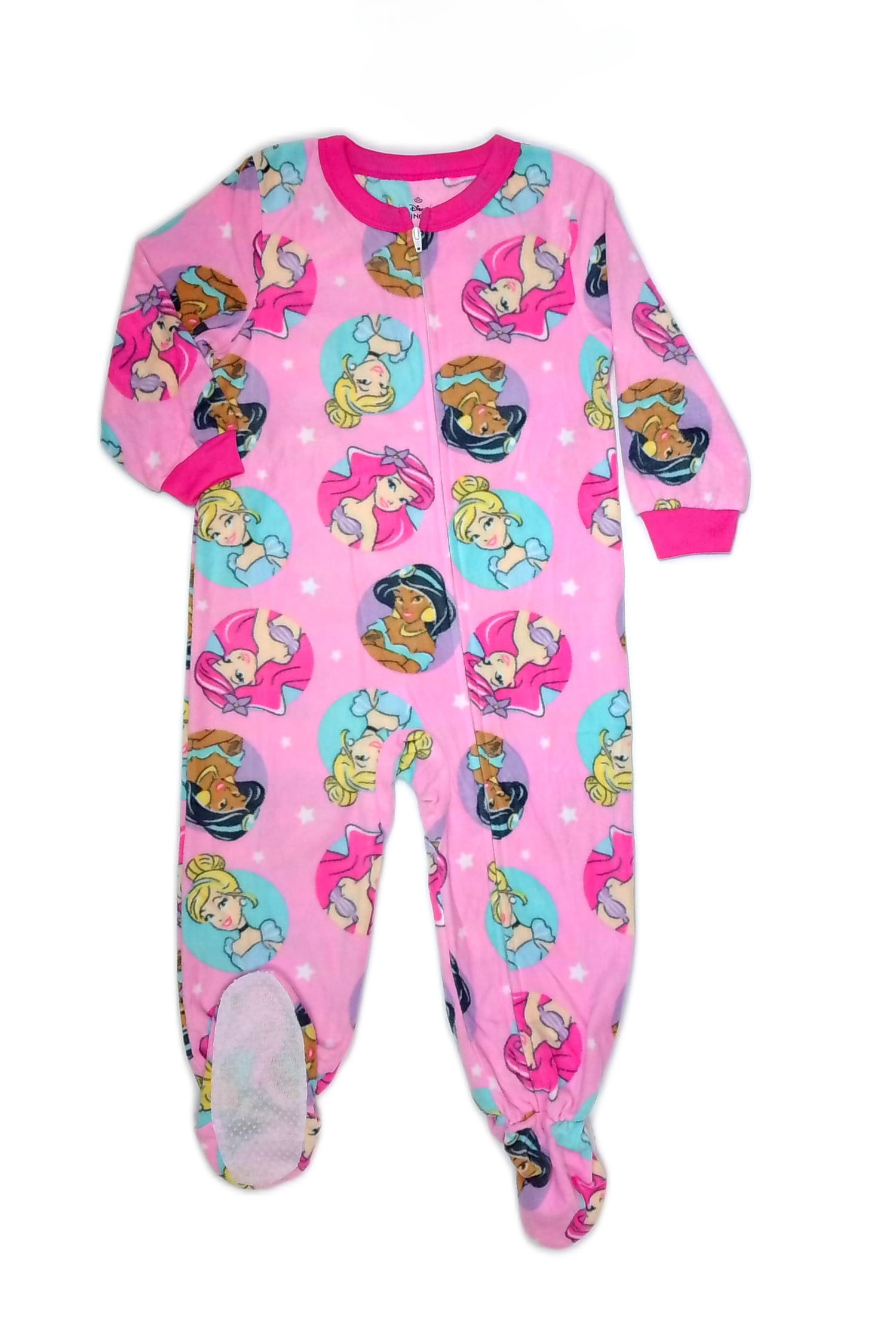Disney Princess Toddler Girl's Pink Soft Fleece Character Footed Pajama ...