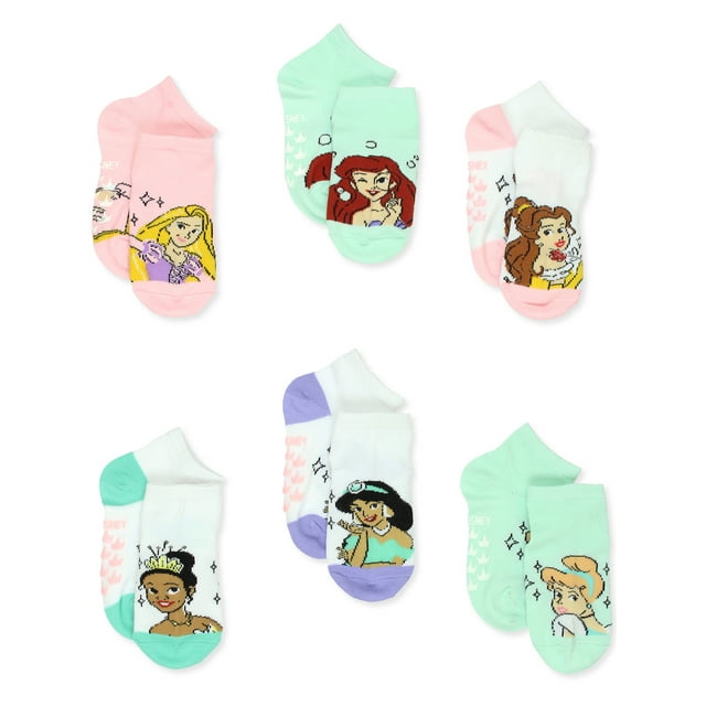 Disney Princess Toddler Girls 6 Pack Socks with Grippers DP659 ...