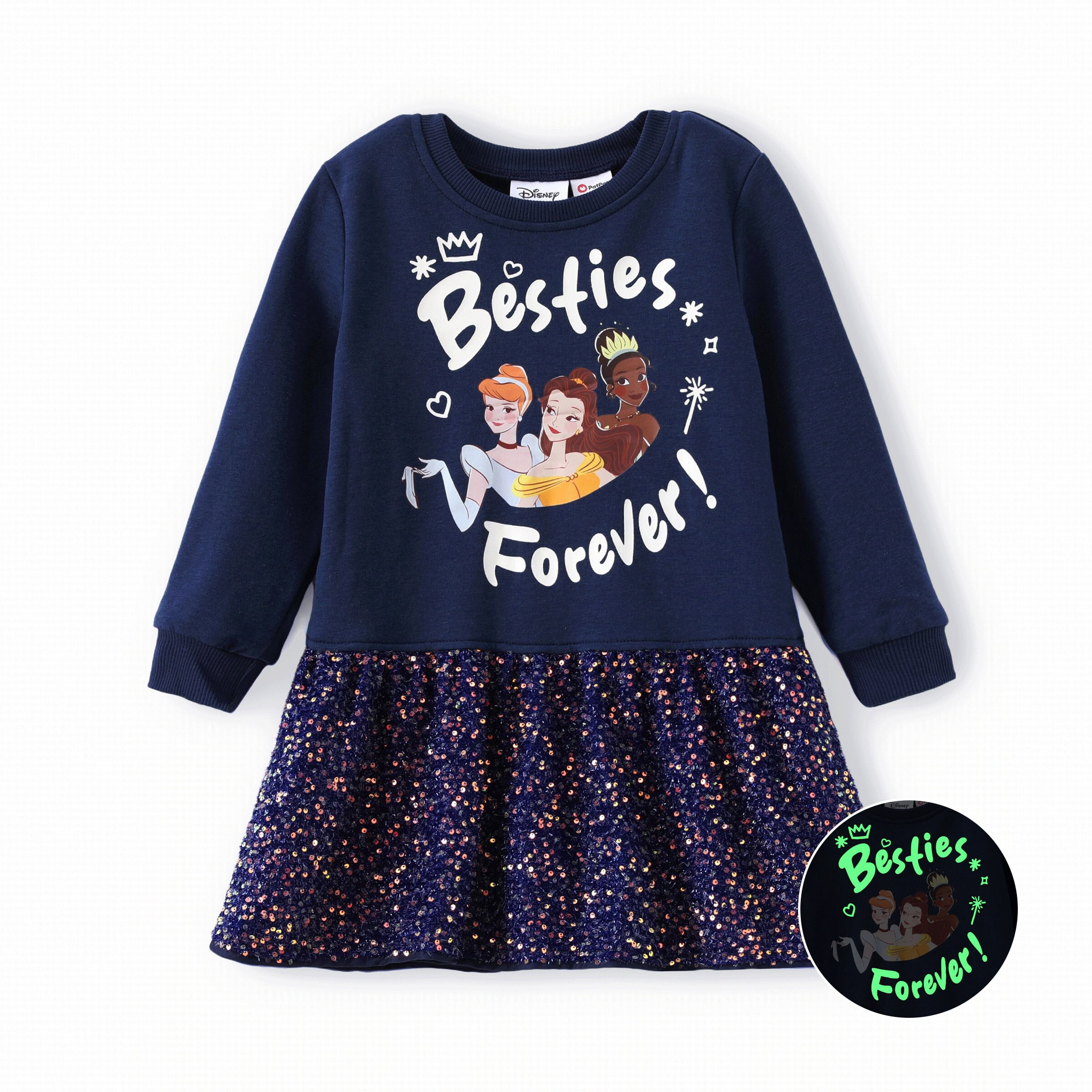 Disney Princess Toddler Girls Dresses Belle Cinderella Tiana Graphic ...