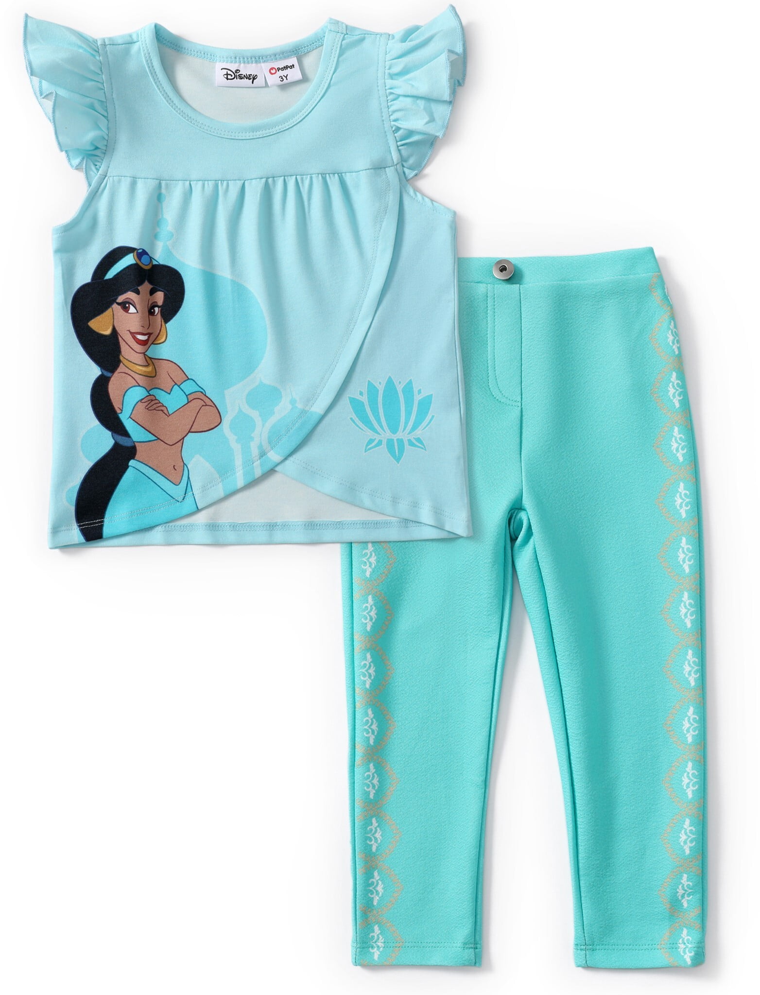Disney Princess Toddler Girls Graphic Ruffle Tee and Leggings Jasmine 2 ...