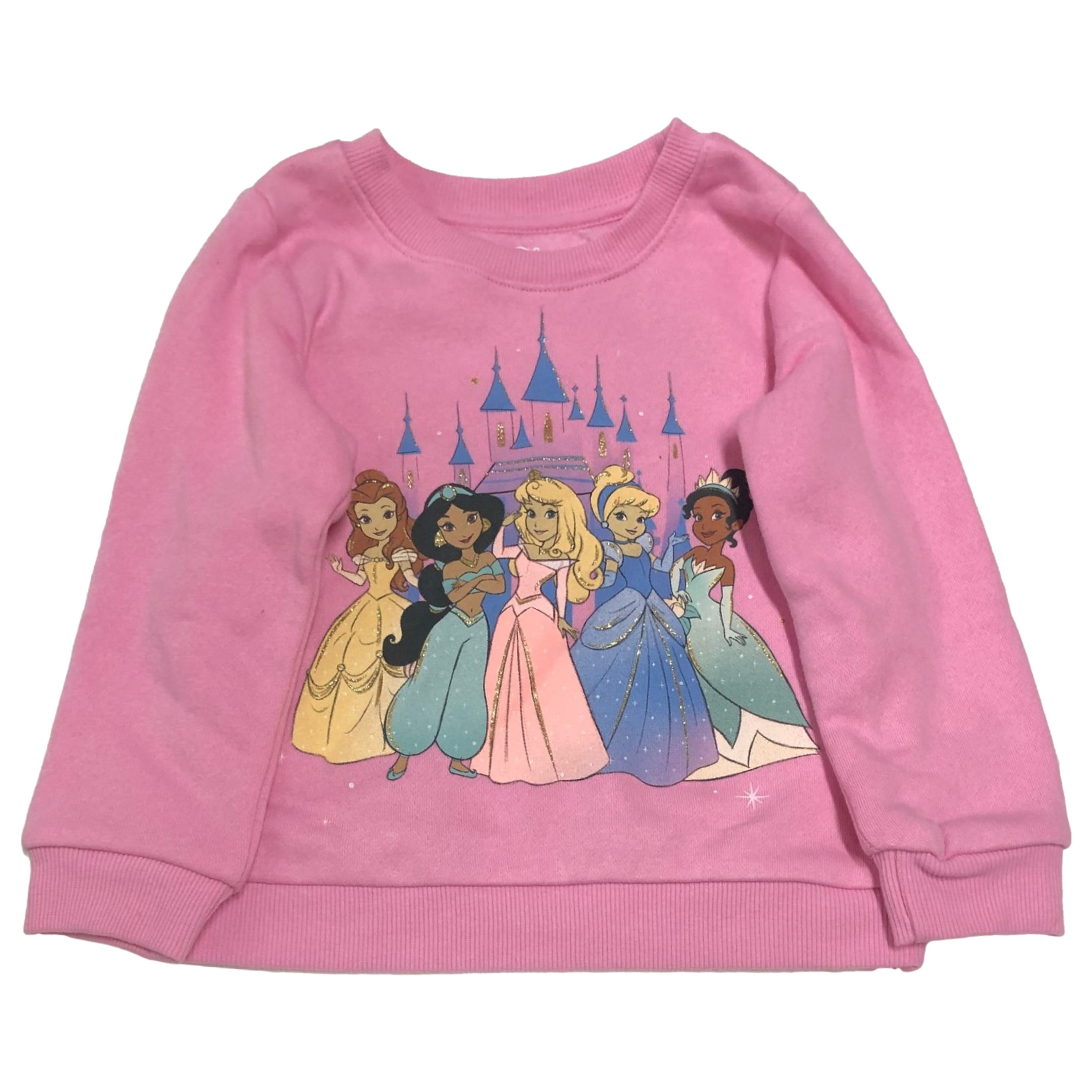 Disney Princess Toddler Girls Pink Sparkle Castle Sweatshirt Sweat ...