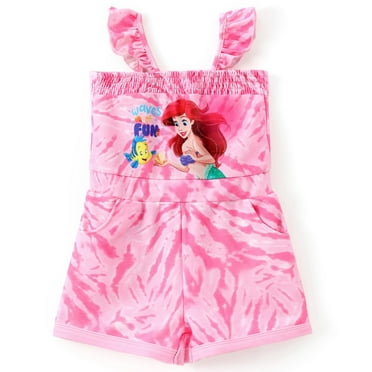 Disney Princess Girls Romper Rapunzel Graphic Jumpsuit with Tulle Skirt ...