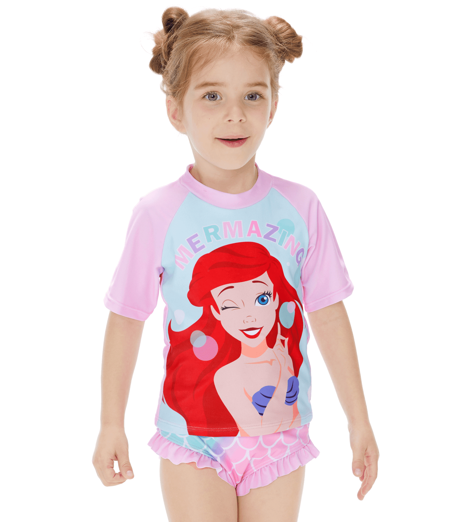 Disney Princess Toddler Girls Swimsuit, Ariel, Rapunzel, Tiana, Rash ...