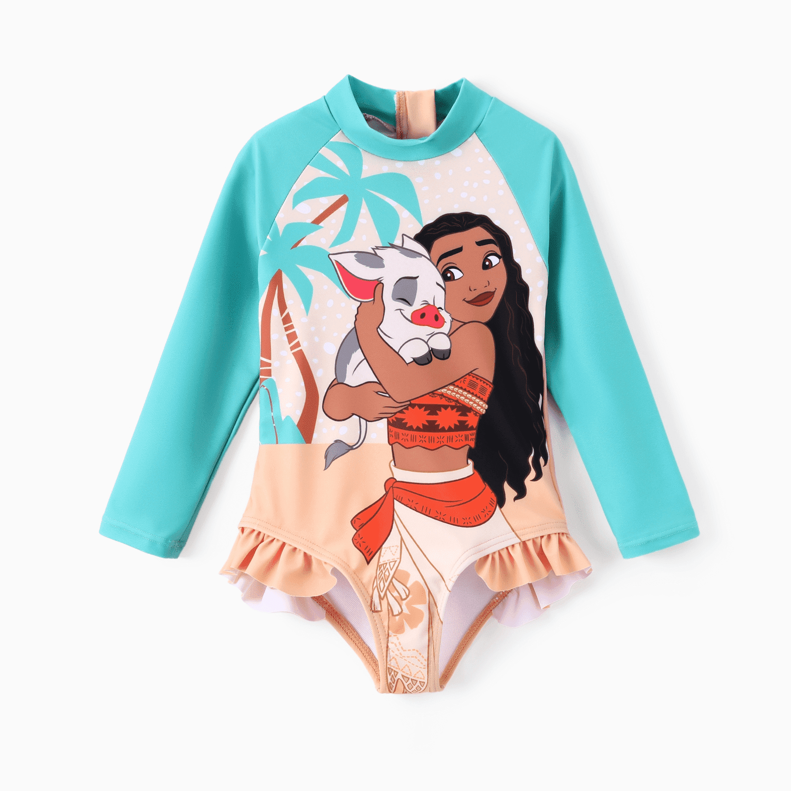 Disney Princess Toddler Girls Swimsuit Moana Rash Guard Graphic One ...