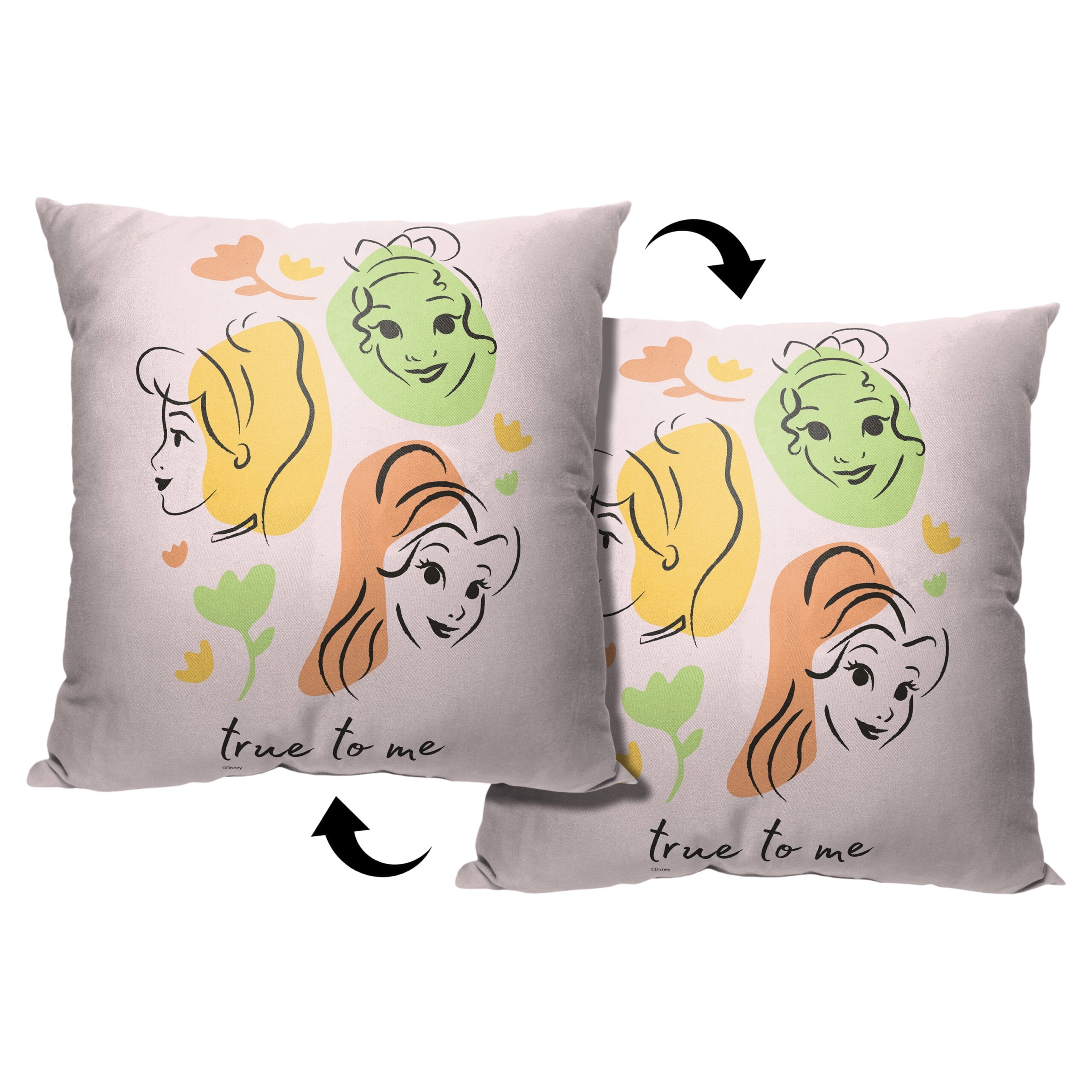 Disney Princess True Princess Kids Printed Throw Pillow, 18 x 18 inches ...