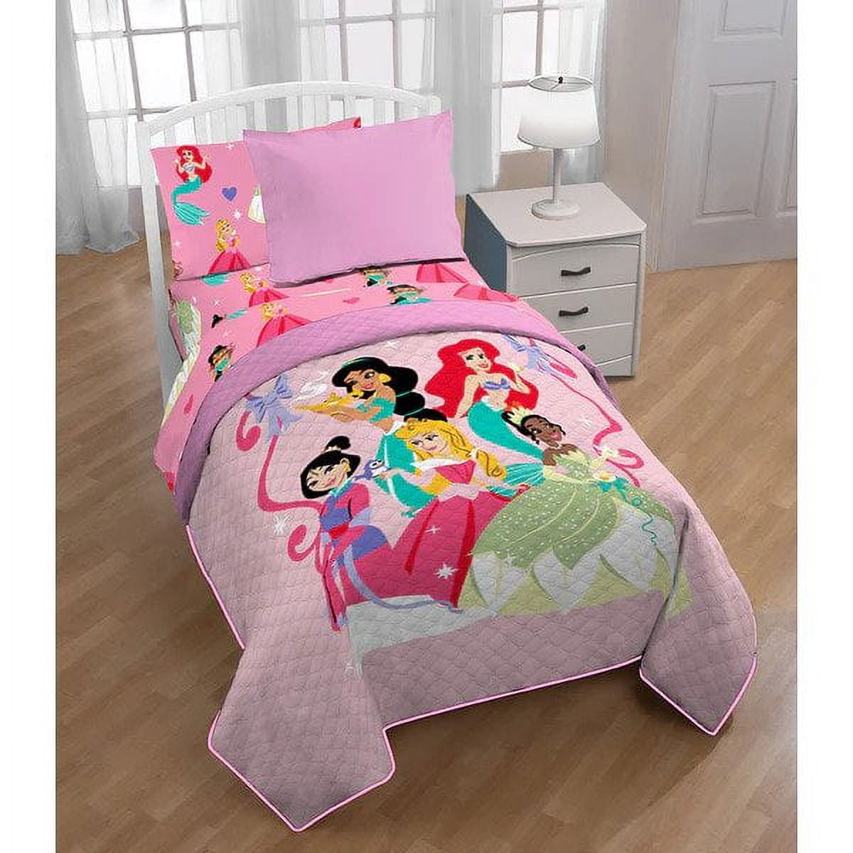 Disney Princess Twin/Full Quilted Bedspread & Sham Set - 100% Polyester ...