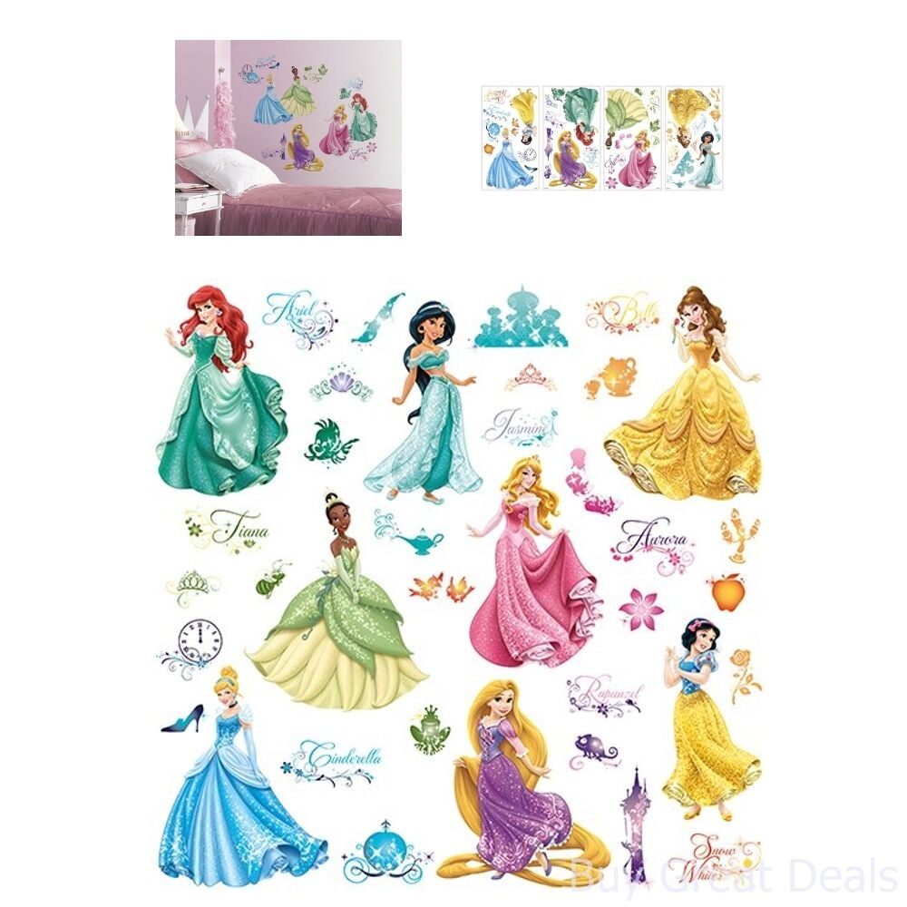 VIP Disney Princess Wall Stickers, Royal Debut Peel and Stick Decals ...