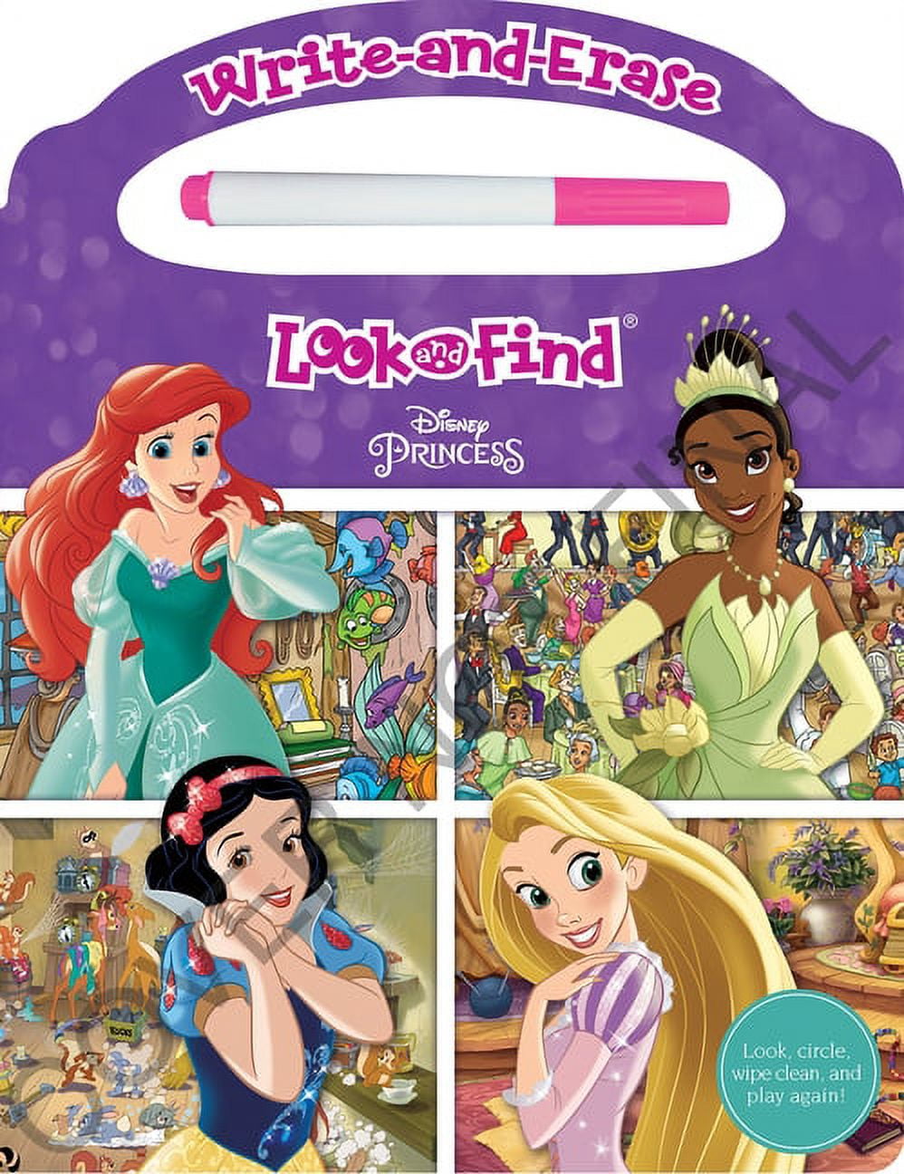 Disney Princess: Write-And-Erase Look and Find (Board book) - Walmart.com