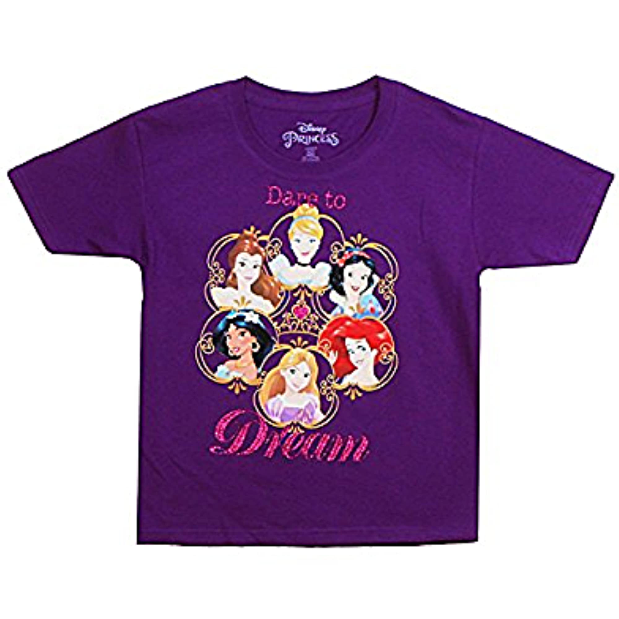 Disney Princess Youth Girl's Dare to Dream T-Shirt, Purple - Walmart.com