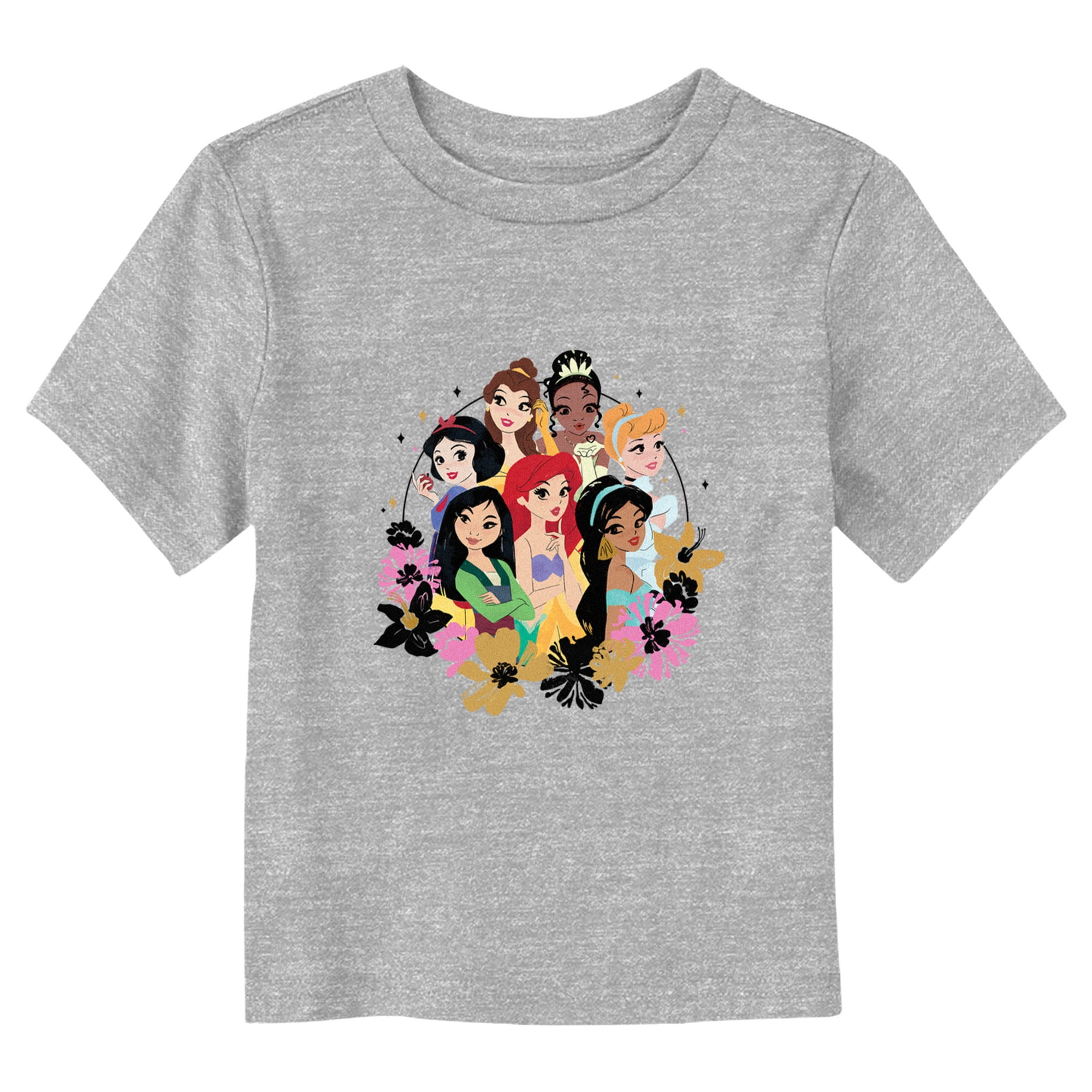Disney Princesses Floral Circle Graphic T-Shirt - Walmart.com