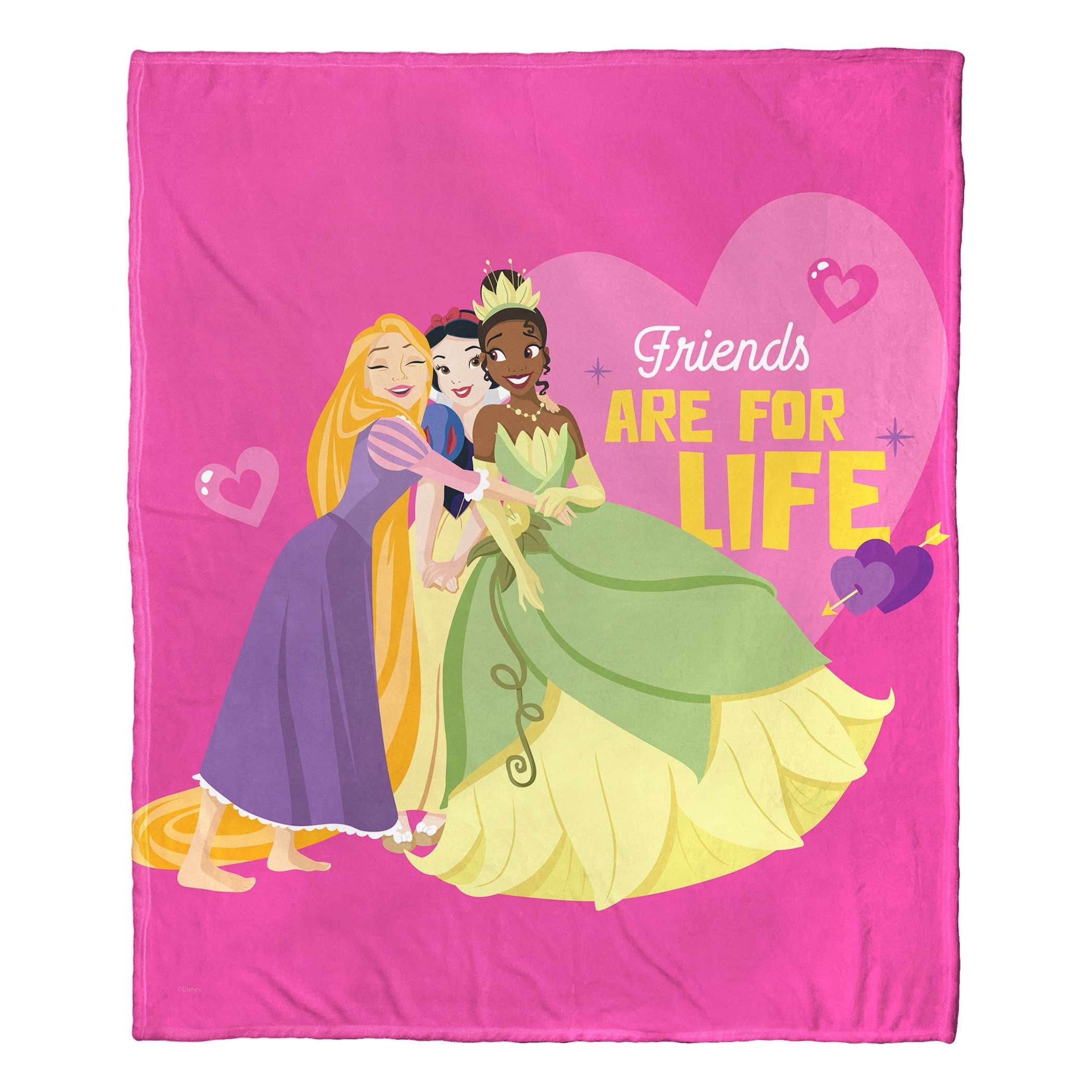 Disney Princesses Friends For Life Kids Silk Touch Throw Blanket ...