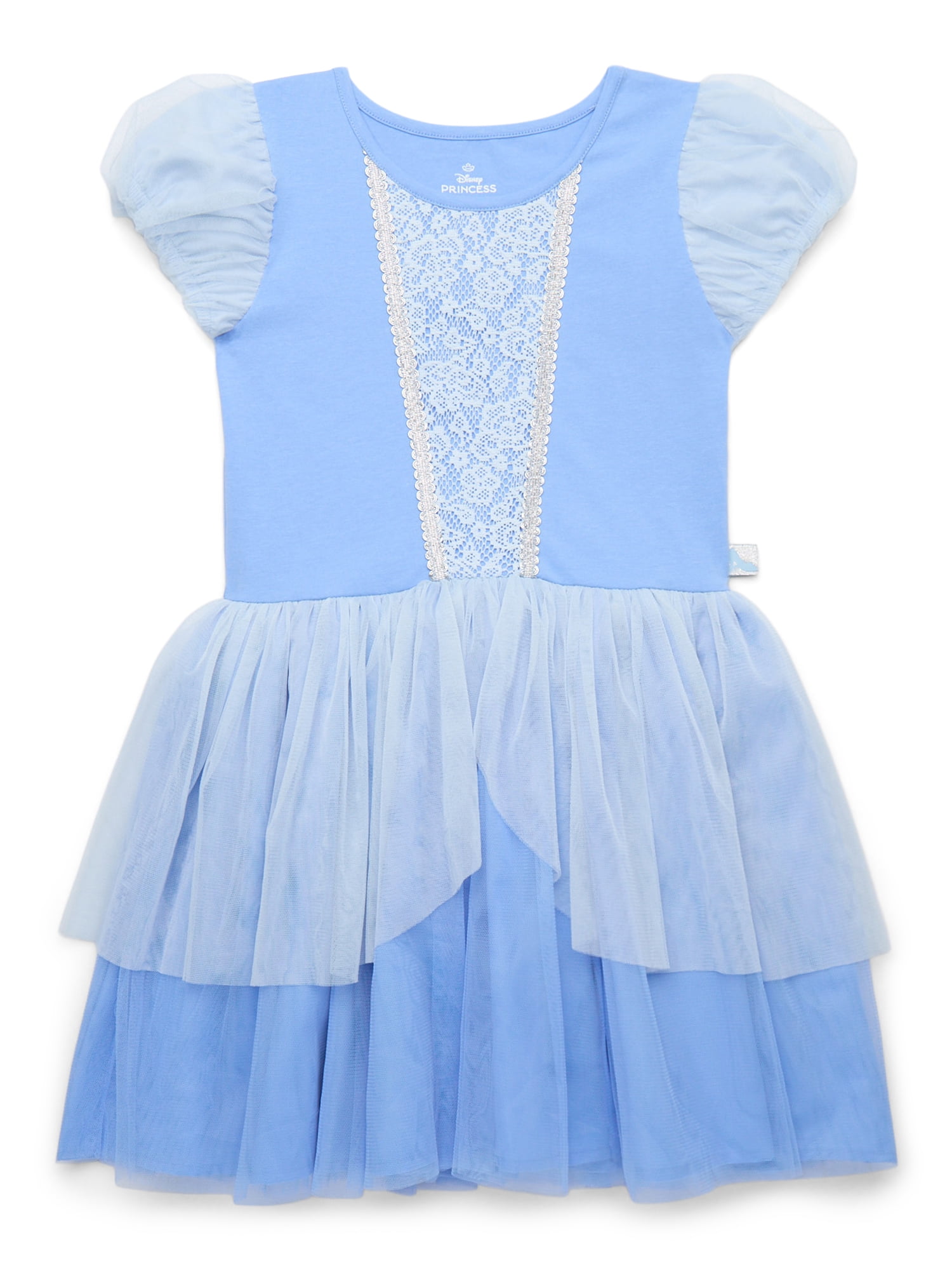 Disney Princesses Girls Cinderella Cosplay Dress with Puff Sleeves ...