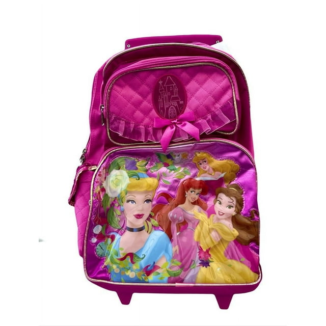 Disney Princesses Pink Rolling Backpack w/ luggage wheels - Walmart.com