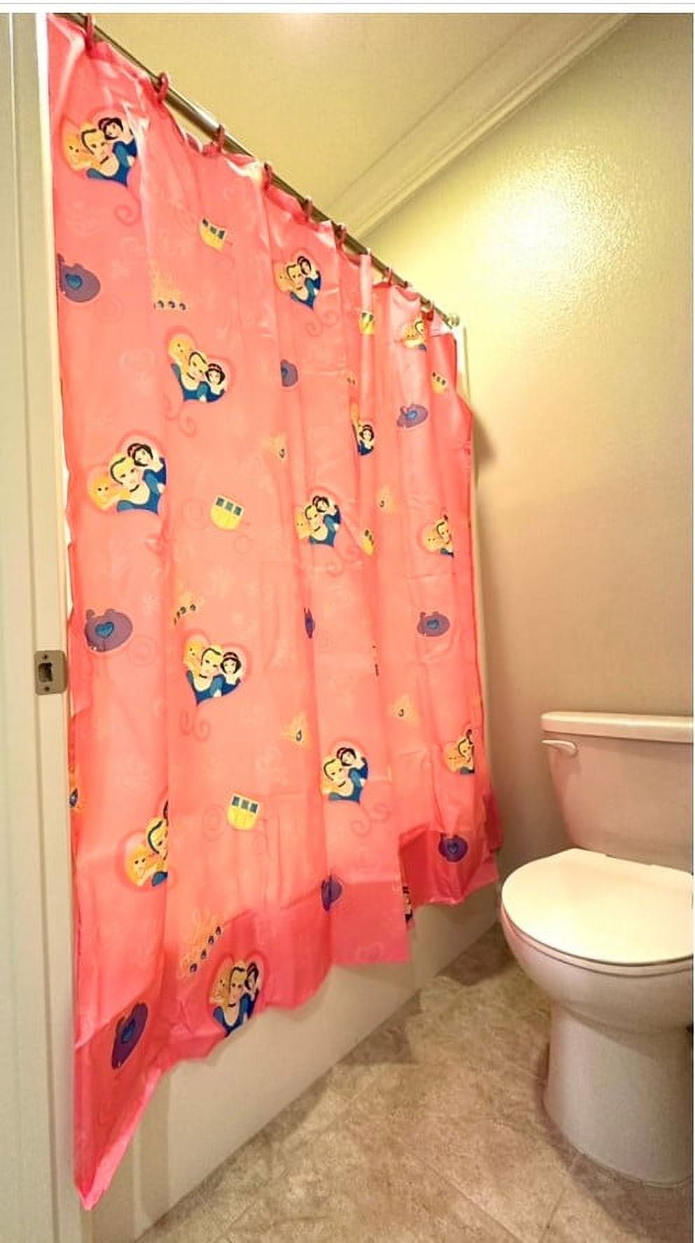 Disney Princess Fabric Shower Curtain Set, Includes 12 Plastic Hooks ...