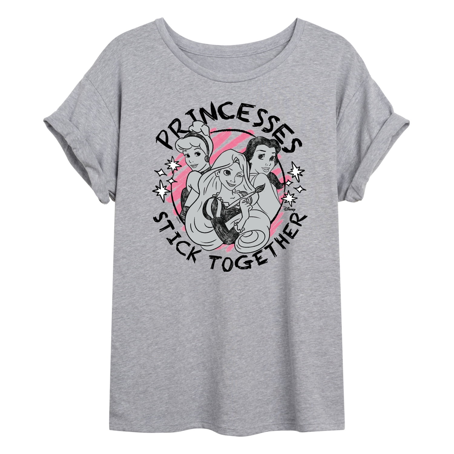 Disney - Princesses Stick Together - Juniors Ideal Flowy Muscle T-Shirt ...