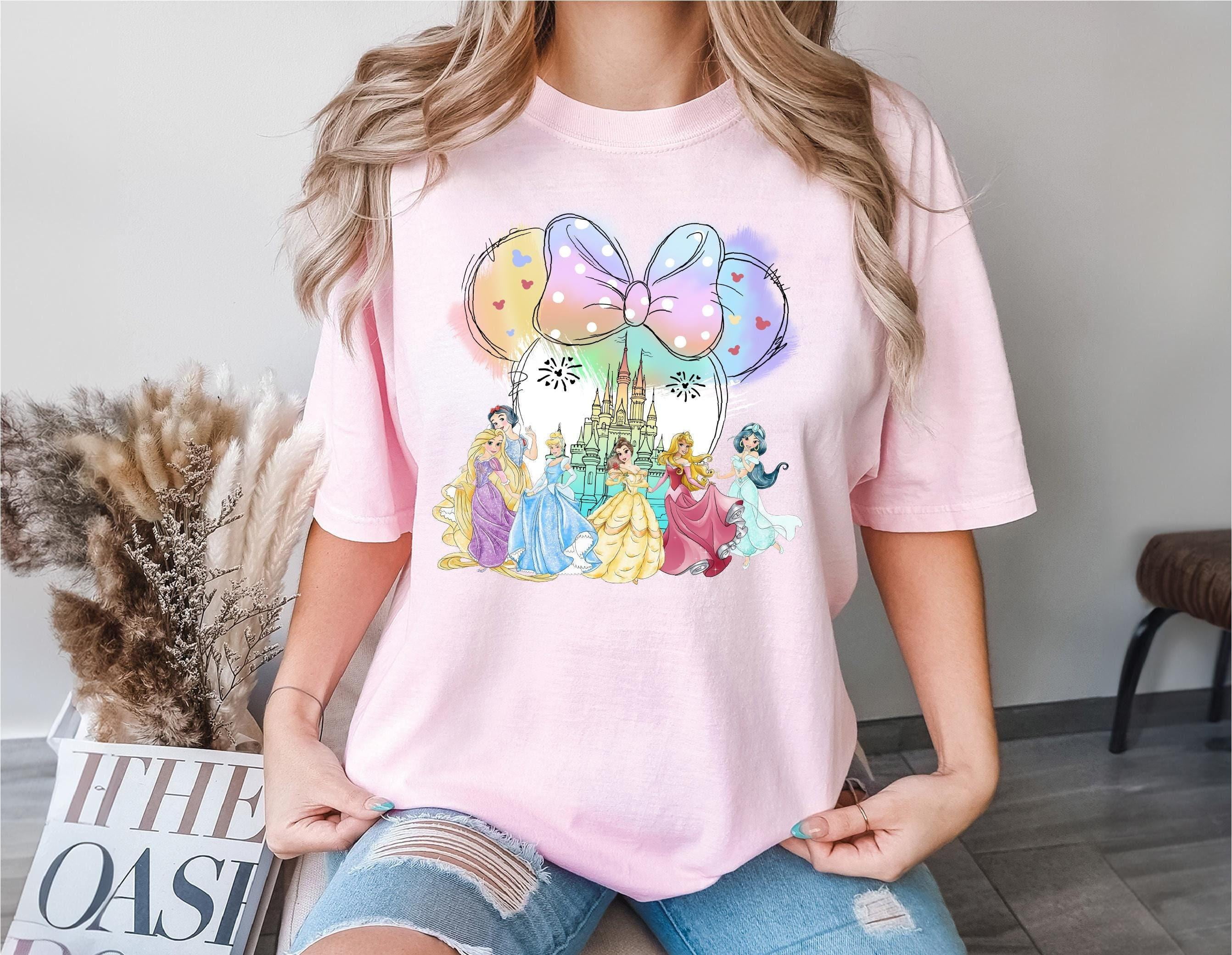 Disney Princesses T Shirt, Minnie Ears Princess Castle Shirt, Rapunzel Snow White Shirt, Size ...
