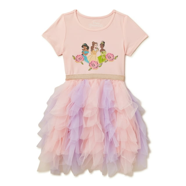 Disney Princesses Toddler Girl Short Sleeve Tutu Dress, Sizes 12M-5T ...