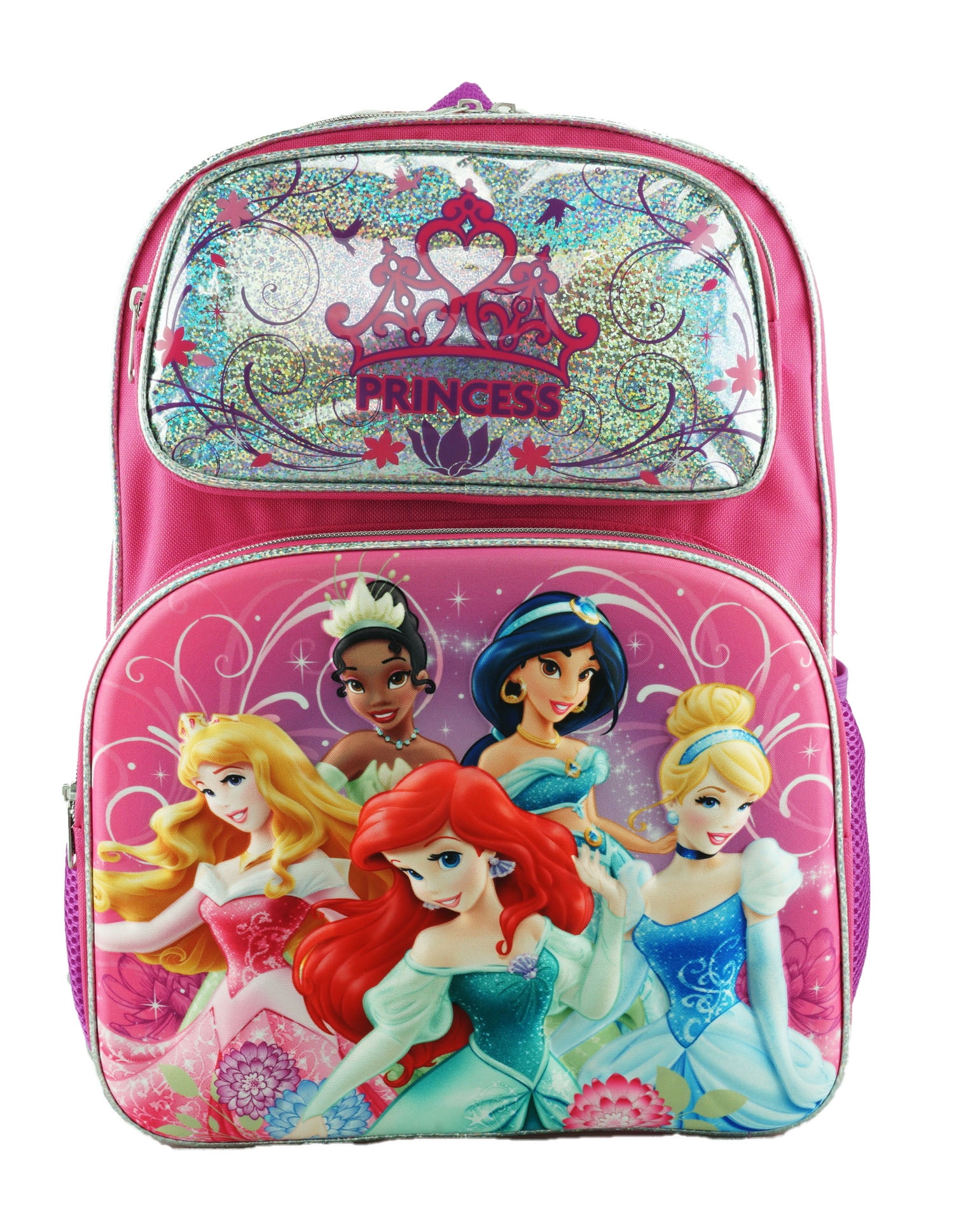 Disney Princesses backpack 16" with 3D EVA molded front pocket ...
