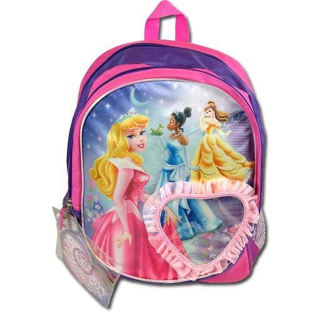 Disney Princesses backpack w clear vinyl heart shaped pocket - Walmart.com
