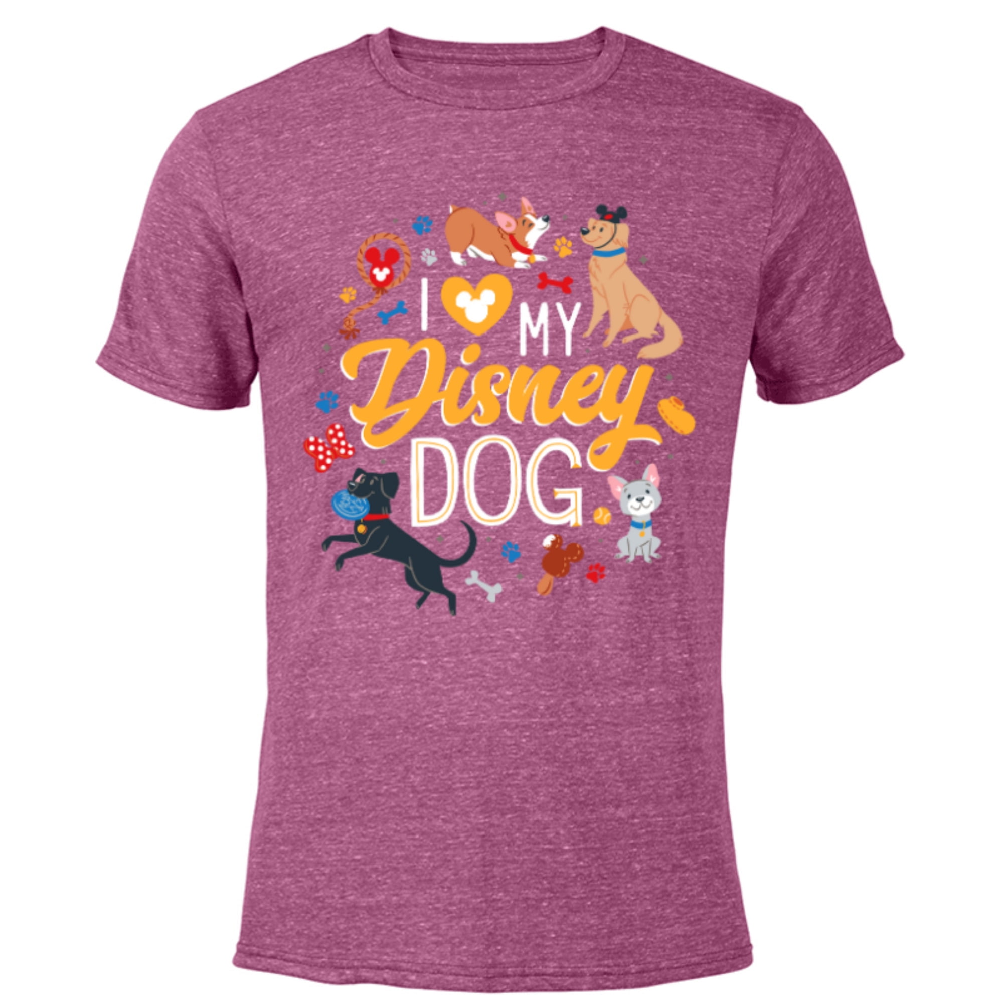 Disney Puppies I Love My Disney Dog - Short Sleeve Blended T-Shirt for ...