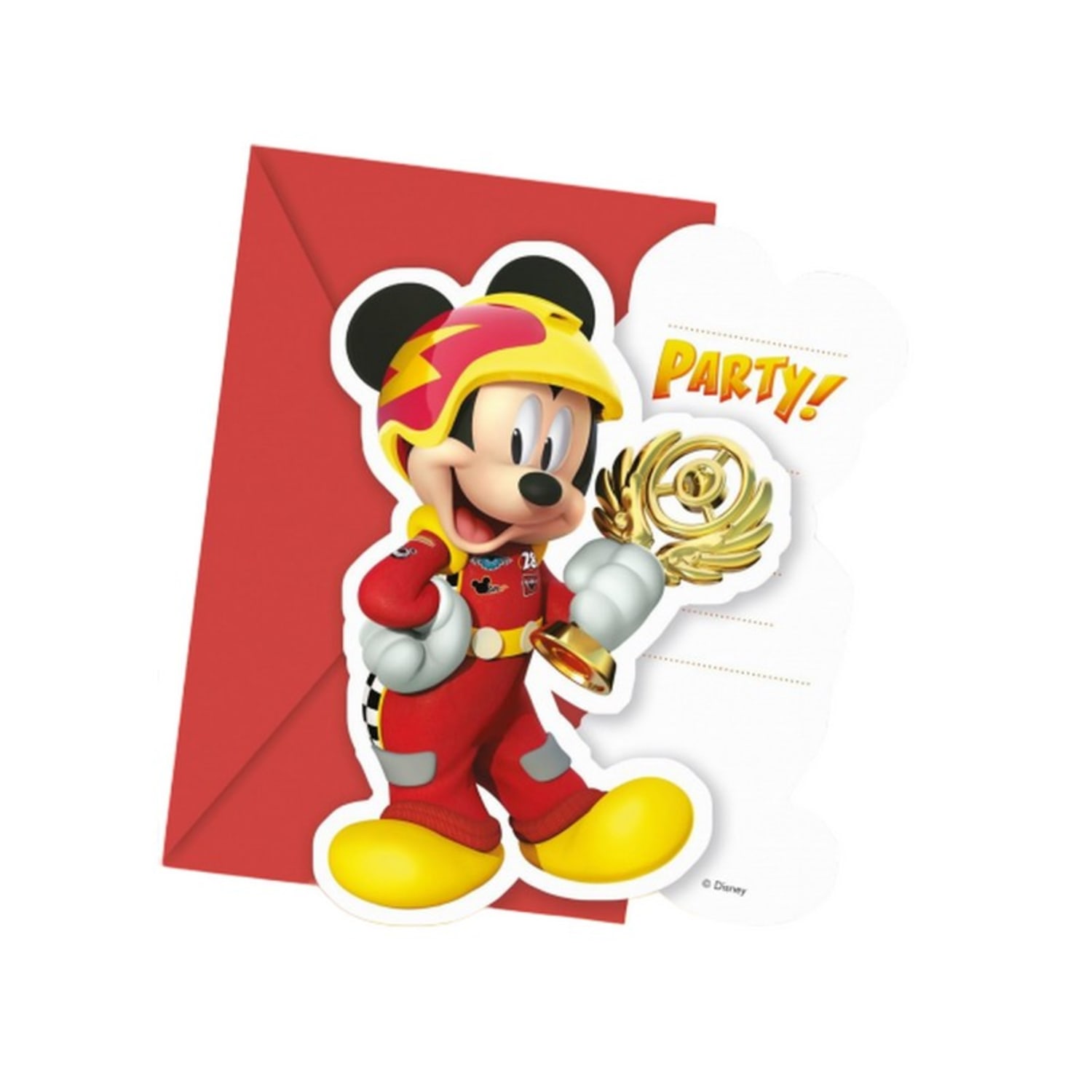 Disney Racing Driver Mickey Mouse Invitations (Pack of 6) - Walmart.com