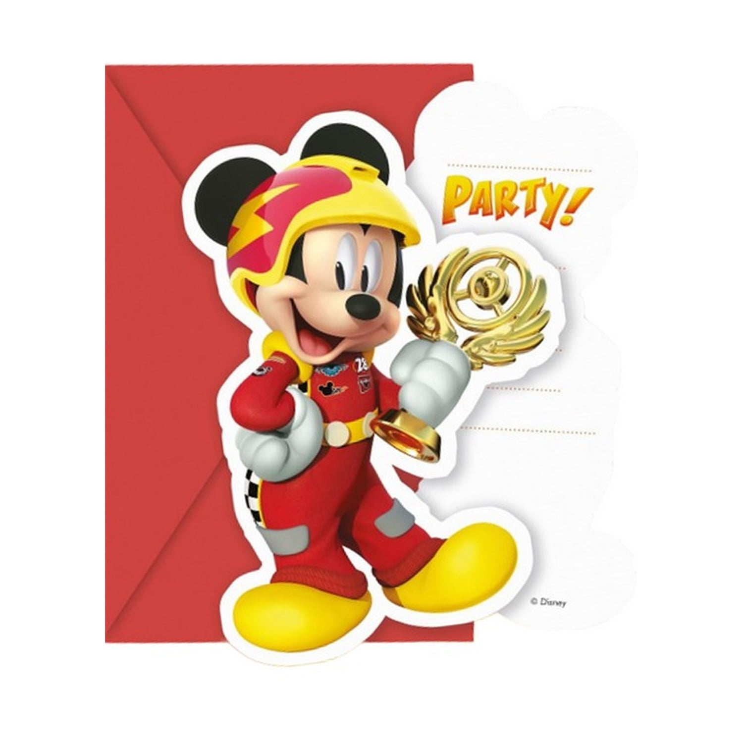 Disney Racing Driver Mickey Mouse Invitations (Pack of 6) - Walmart.com