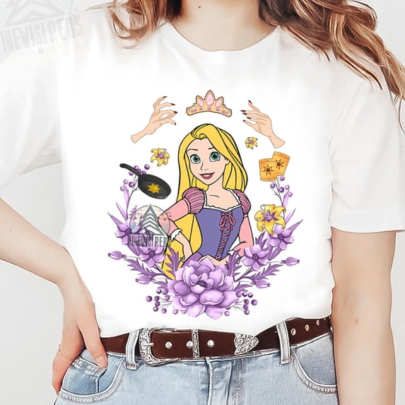 Disney Rapunzel Princess Floral Villains Hand Shirt Disney Tangled ...