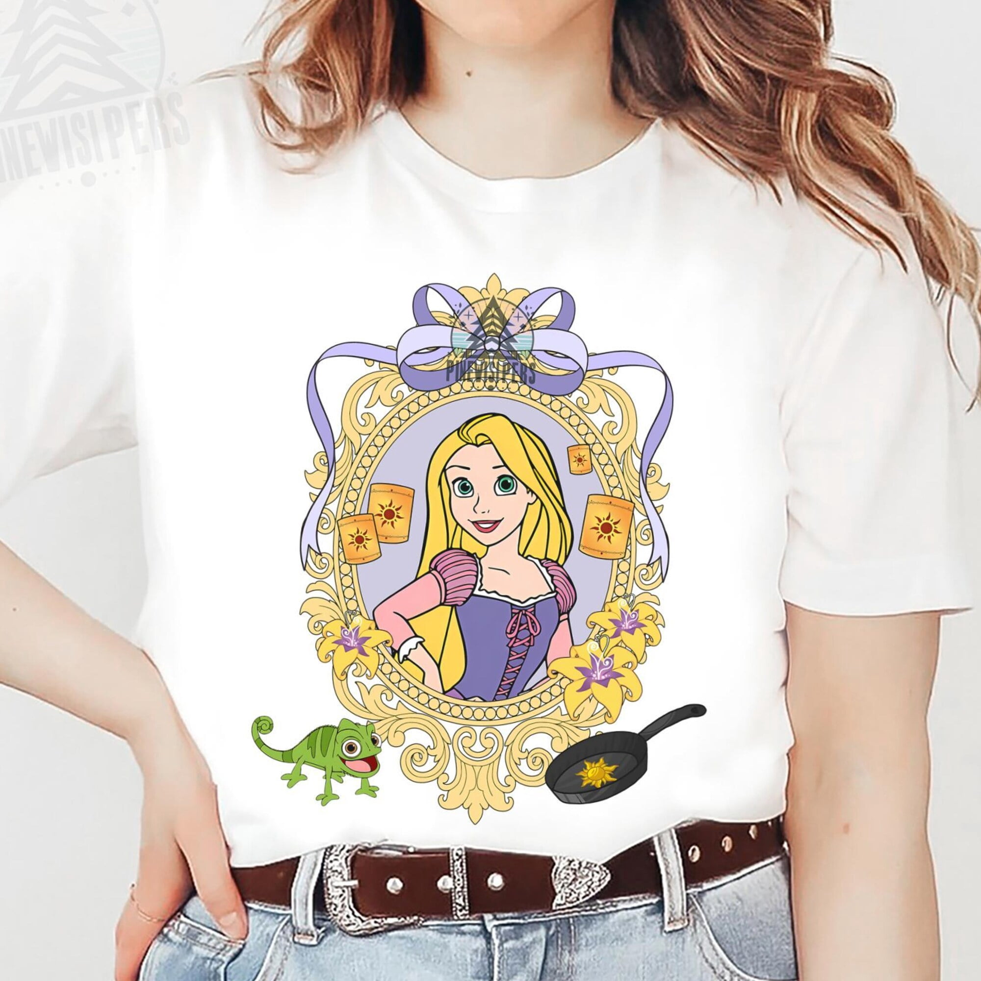 Disney Rapunzel Princess Mirror Coquette Bow Shirt Disney Tangled ...