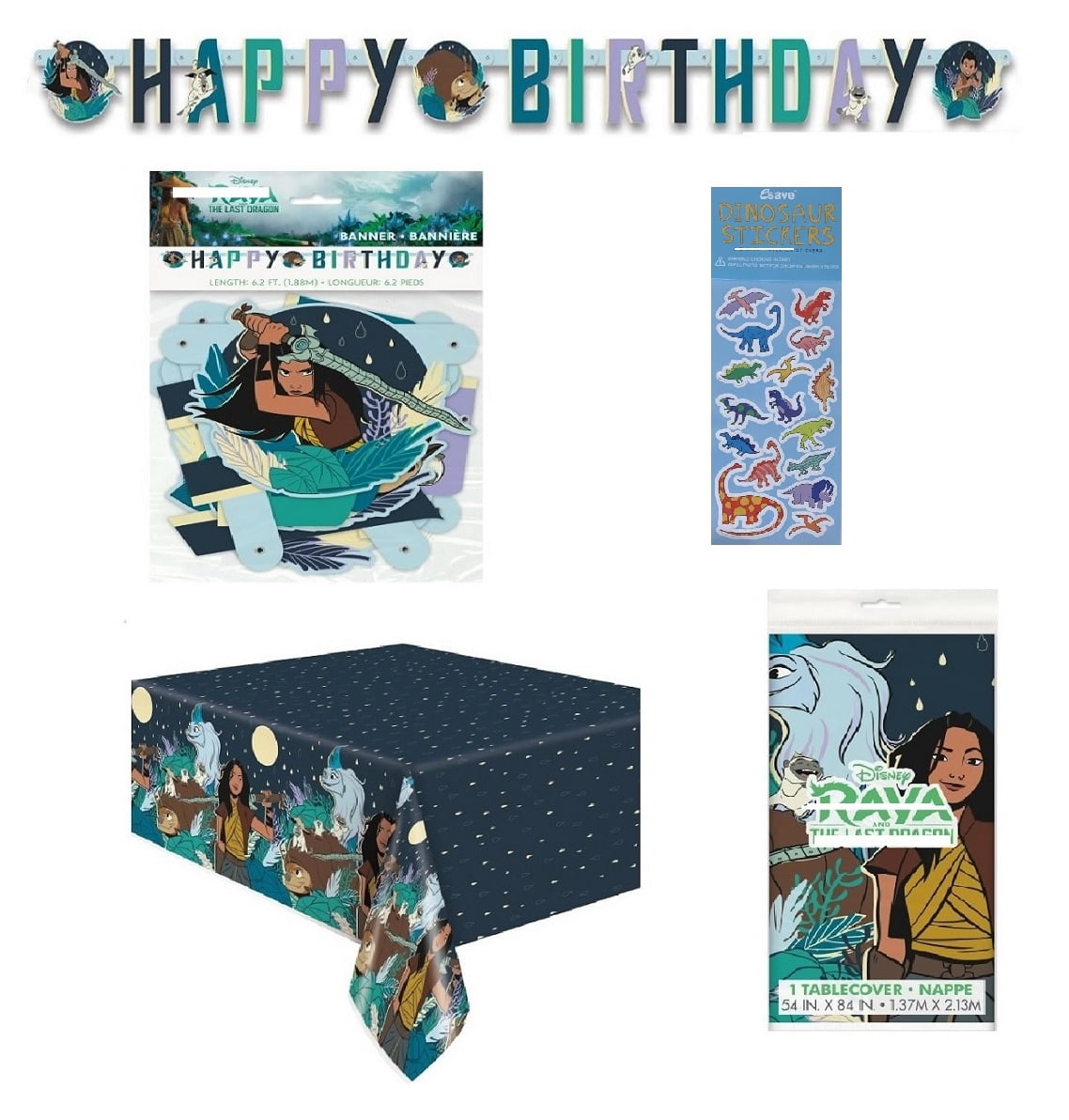 Disney Raya Birthday Party Supplies Bundle includes 1 Happy Birthday ...