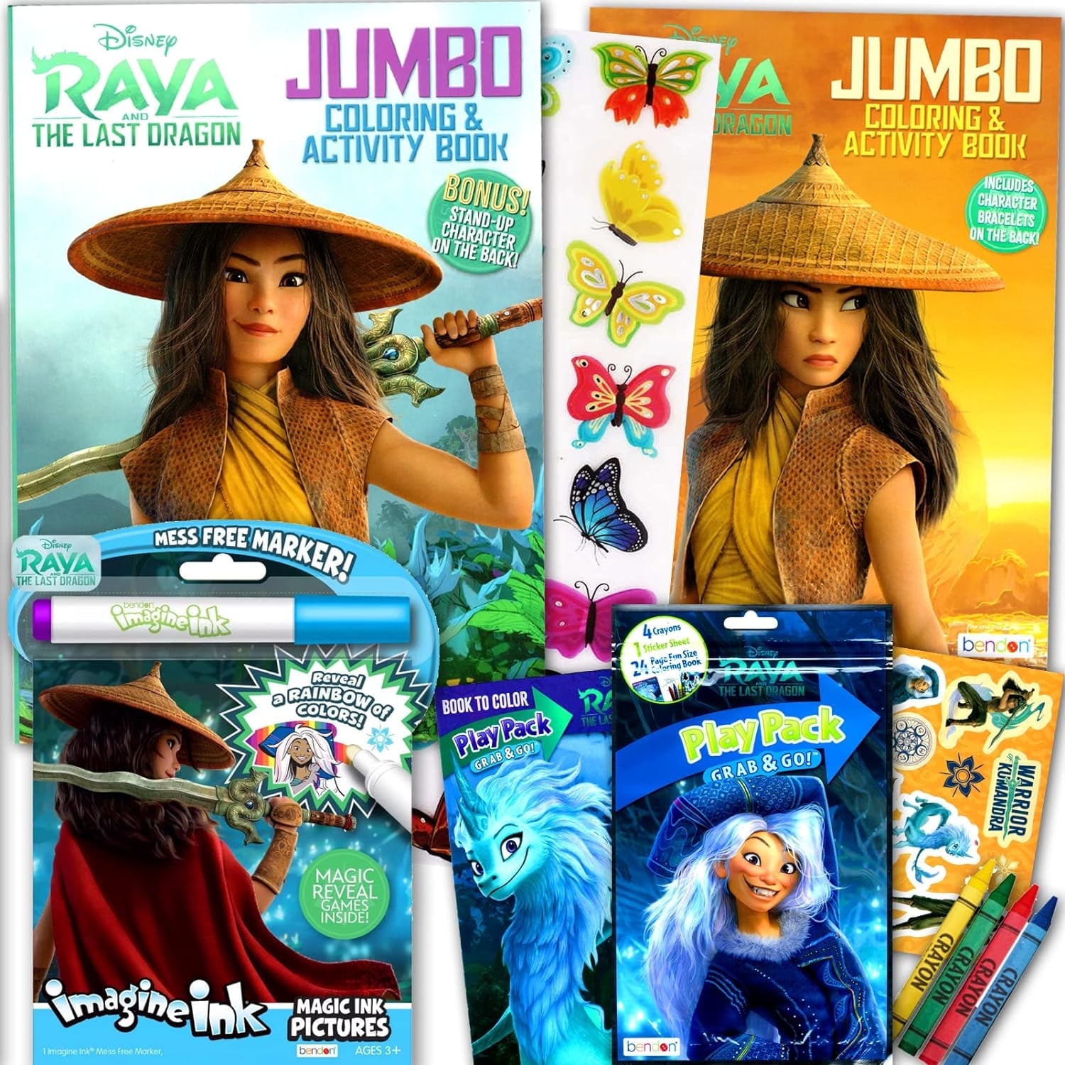 Disney Raya and The Last Dragon Coloring Books Set with Imagine Ink ...