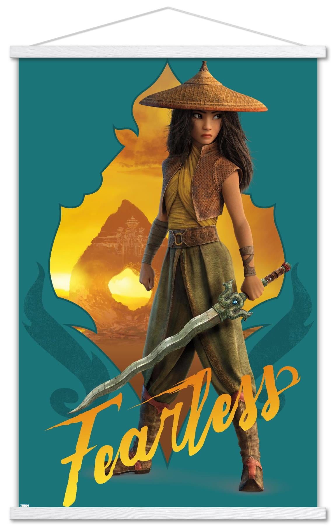 Disney Raya and the Last Dragon - Fearless Wall Poster with Wooden ...