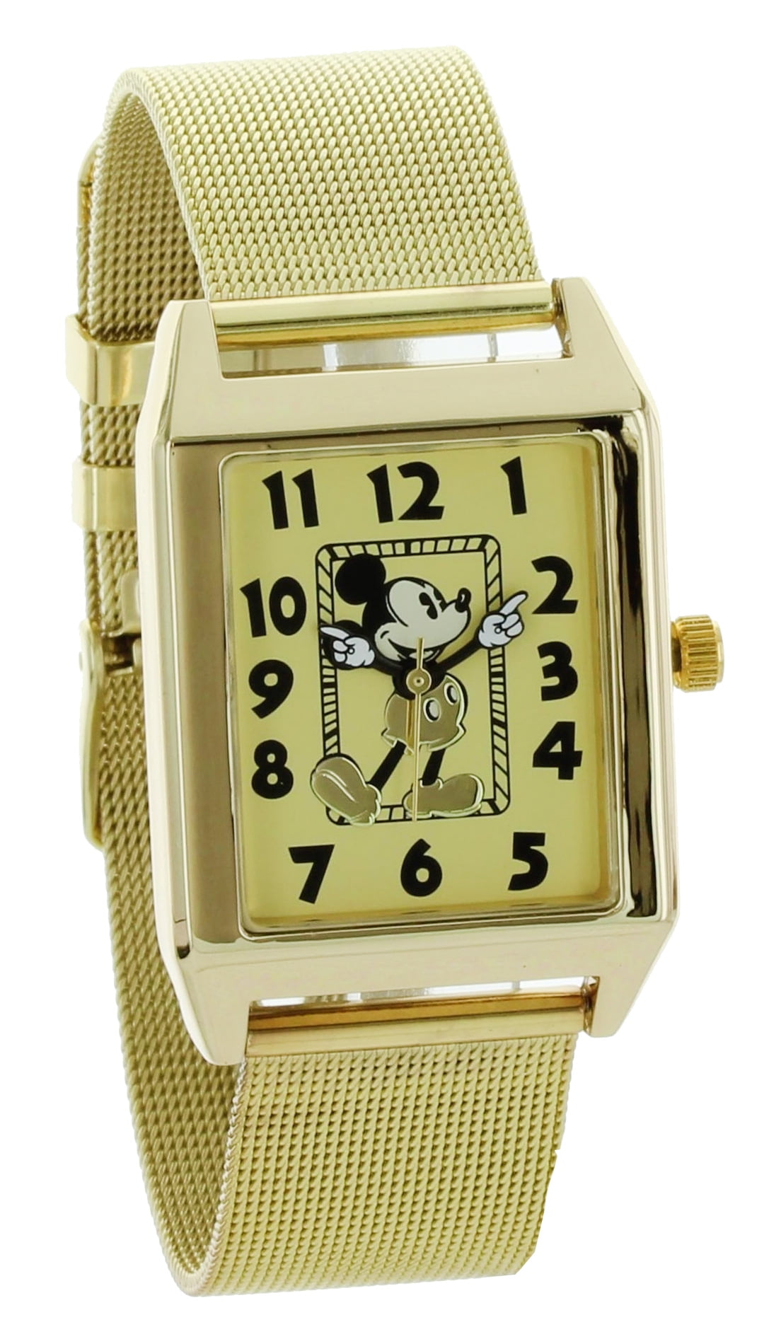 Disney Rectangle Mickey Mouse Metal Mesh Band cute watch MK8140-AB ...
