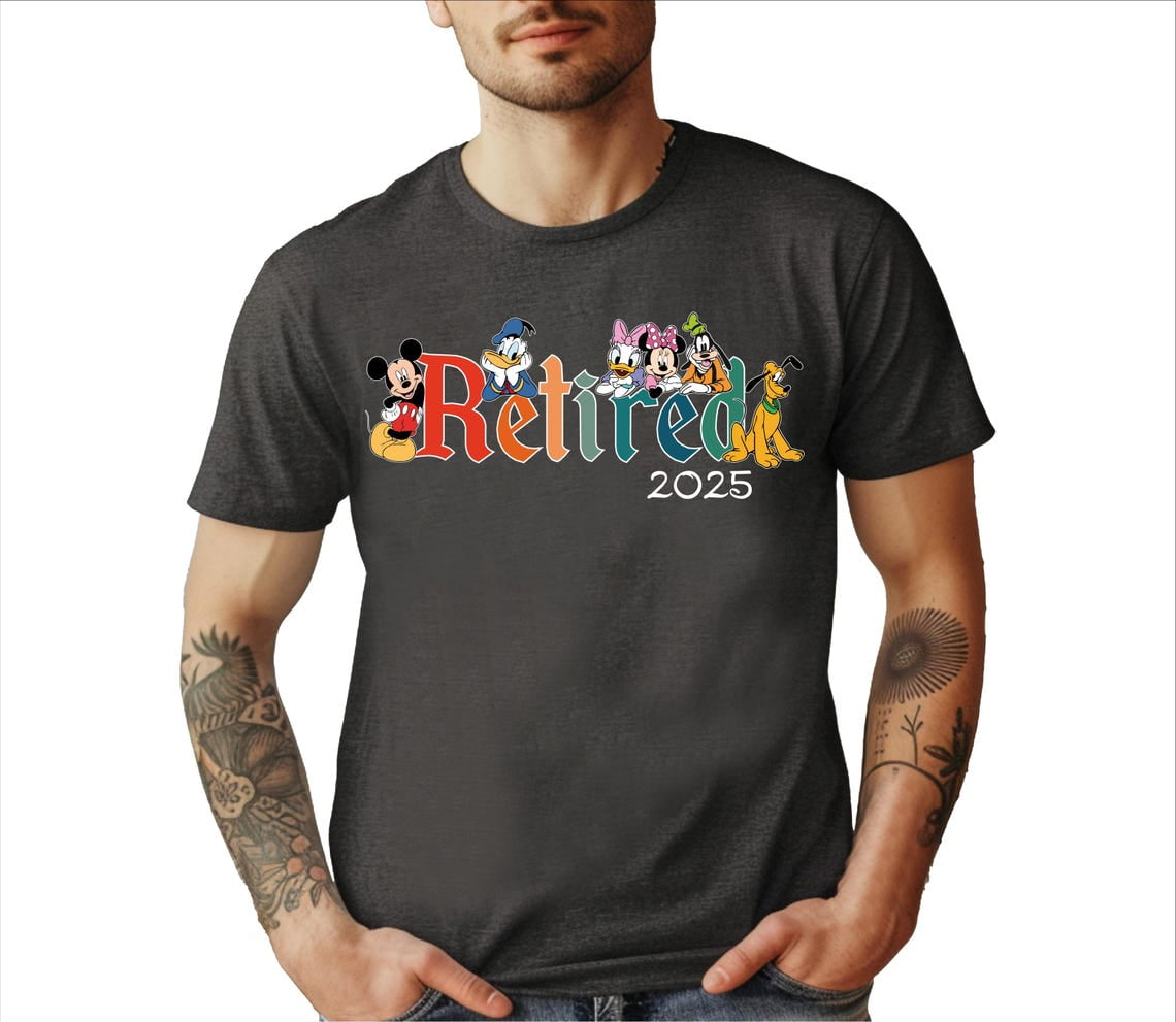 Disney Retired 2025 Shirt, Retirement 2025 Shirt, Mickey and Friends ...
