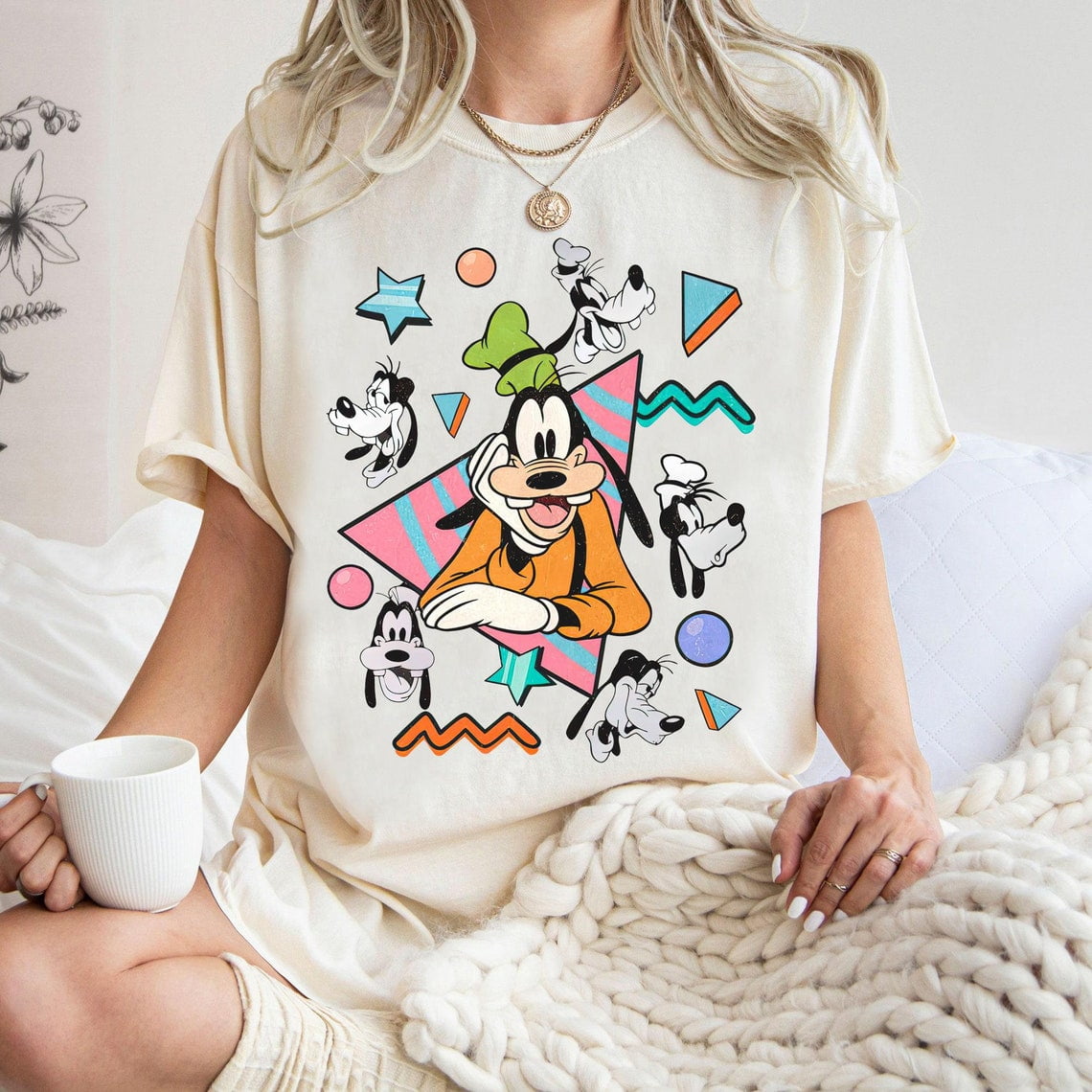Disney Retro 90S Goofy Portrait Comfort Colors T-Shirt, Mickey And ...