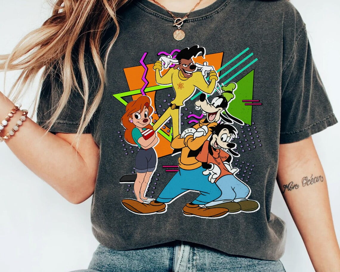 Disney Retro 90s Style Group Shot A Goofy Movie Characters Squad Shirt ...