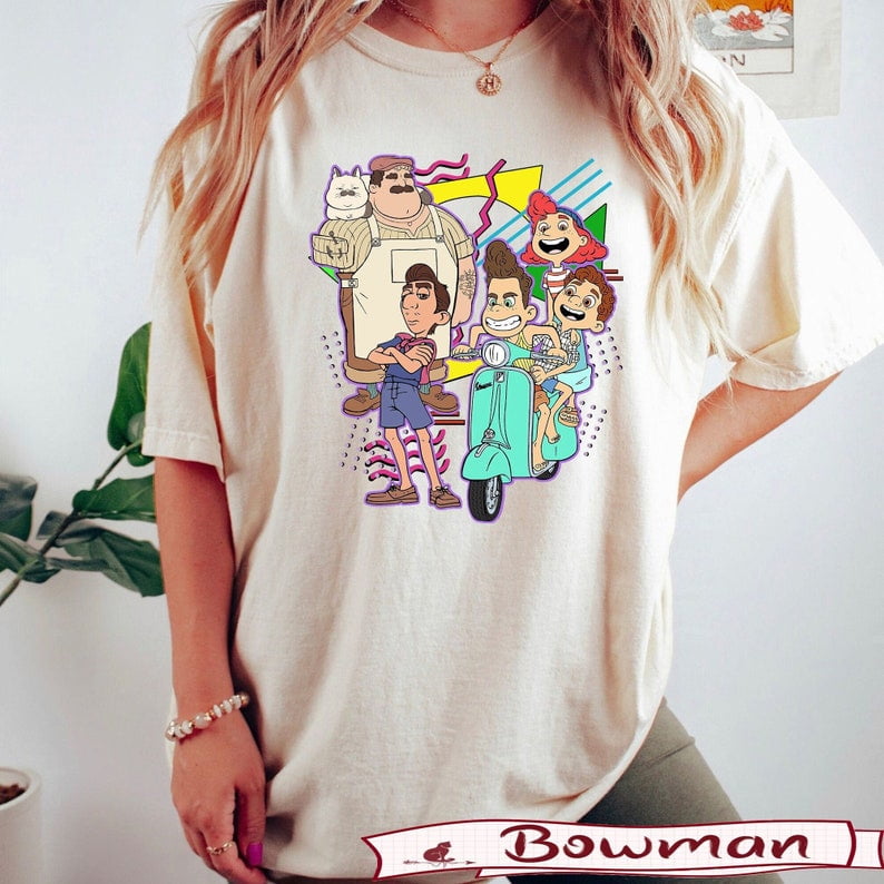 Disney Retro 90s Style Group Shot Pixar Luca Characters Squad Shirt ...