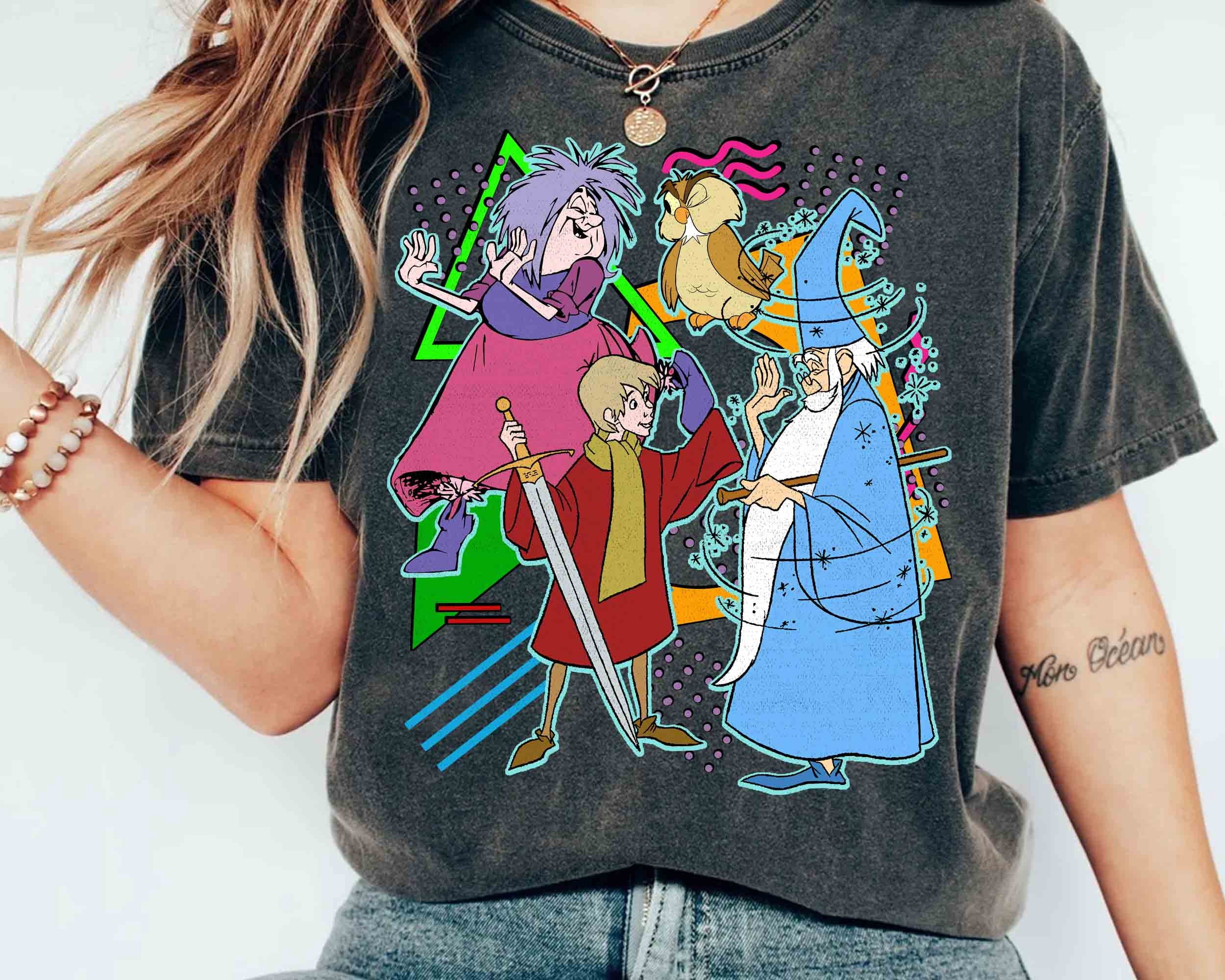 Disney Retro 90s Style Group Shot The Sword in the Stone Characters ...
